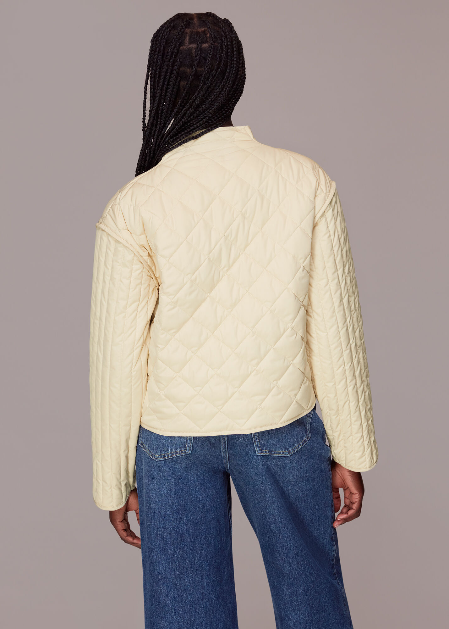 Pale Yellow Lydia Quilted Jacket | WHISTLES | Whistles UK