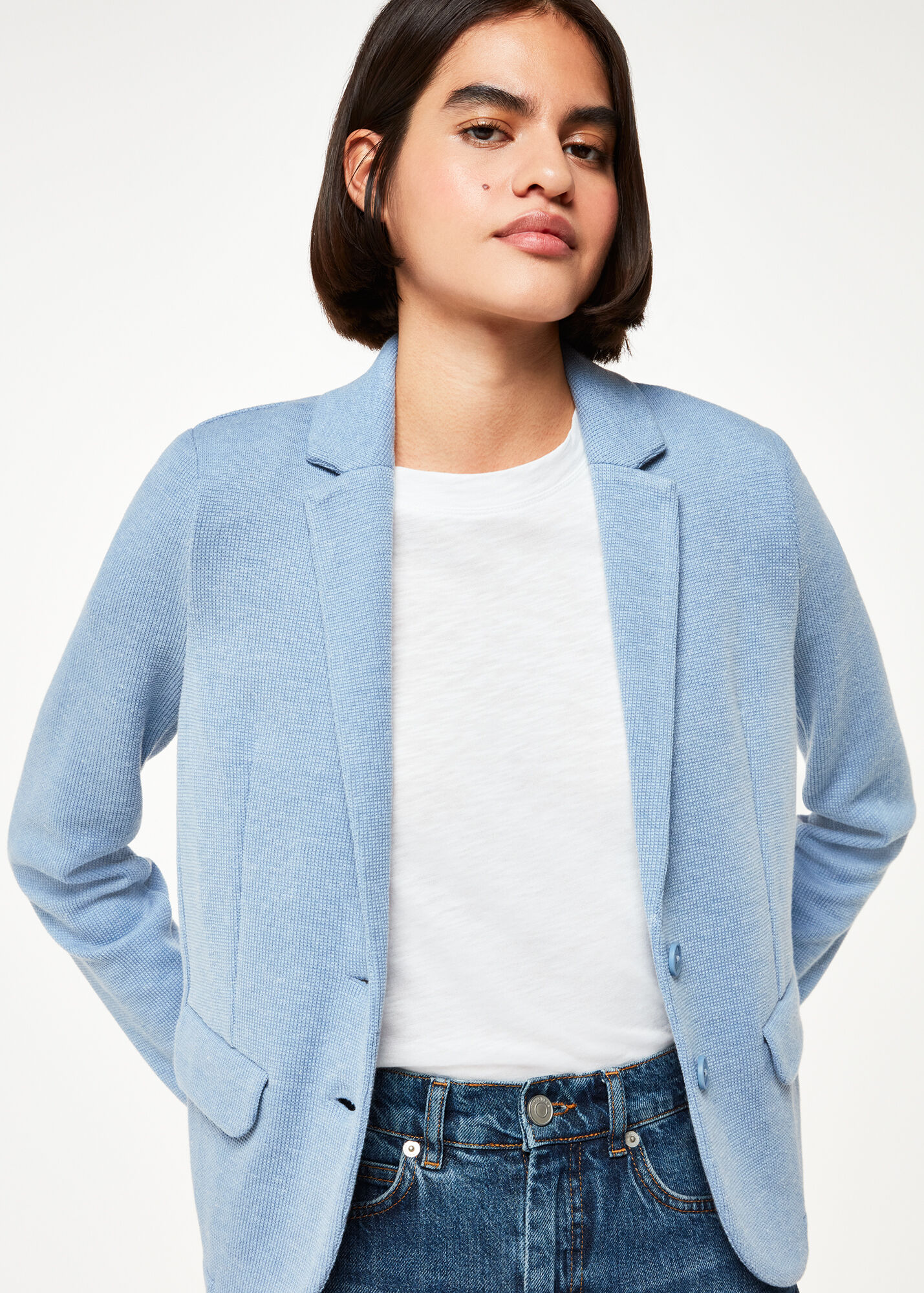 Blue Slim Jersey Jacket | WHISTLES