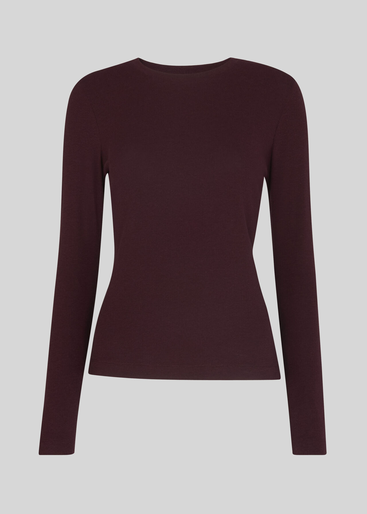 Burgundy Essential Crew Neck Top | WHISTLES