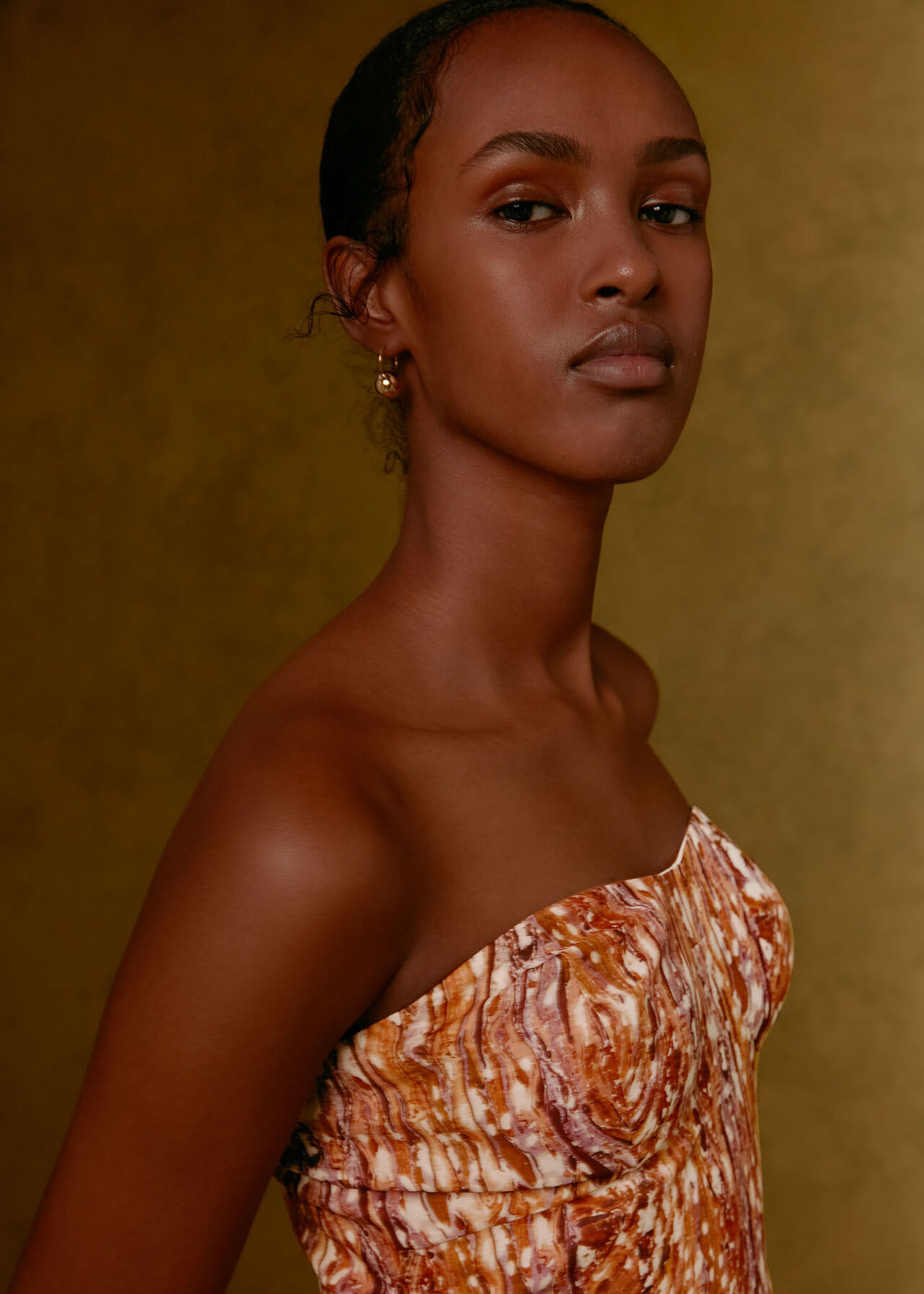 Multicolour Marble Print Silk Barlet | WHISTLES | Whistles