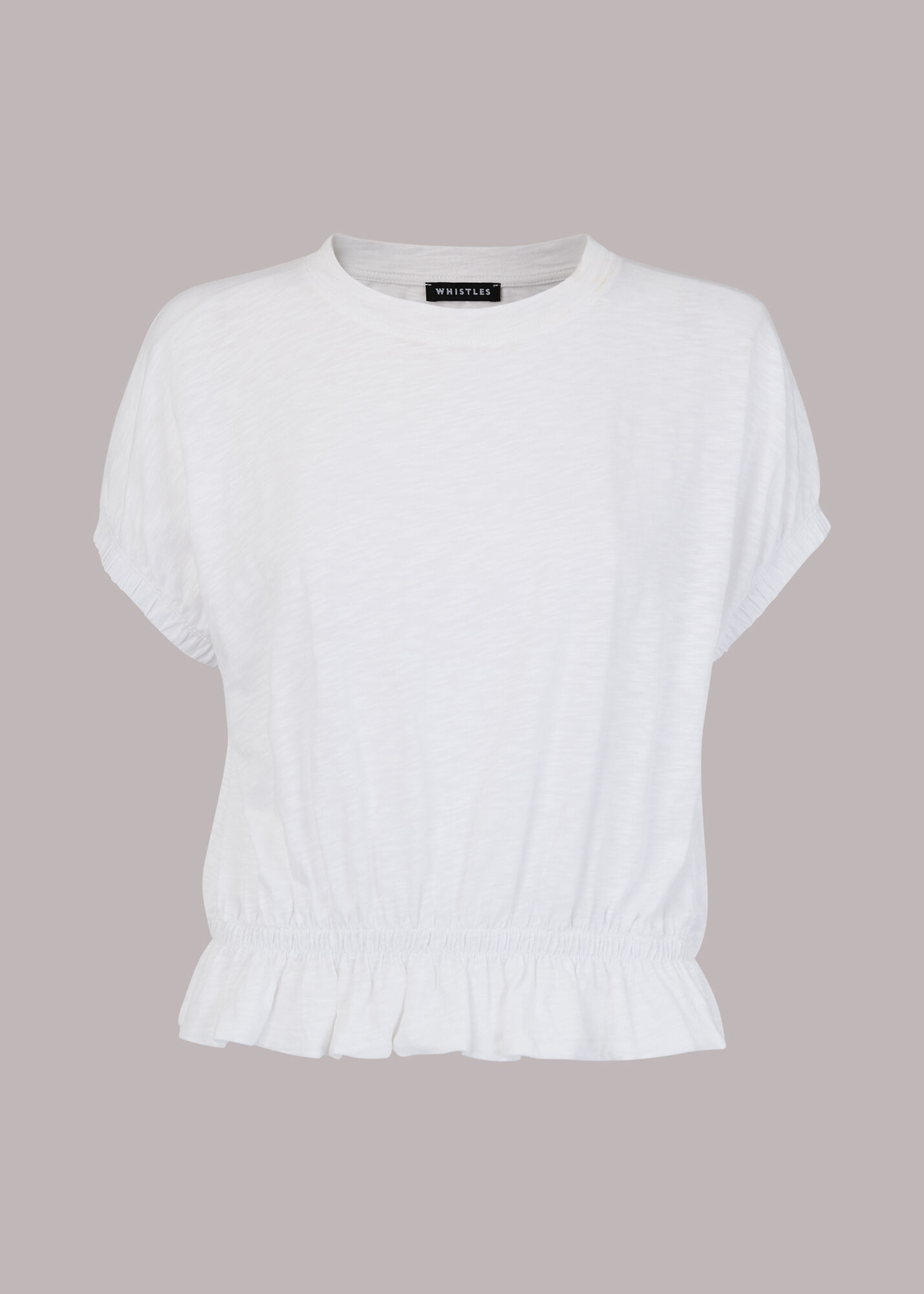 White Celly Gathered Hem Top | WHISTLES | Whistles UK