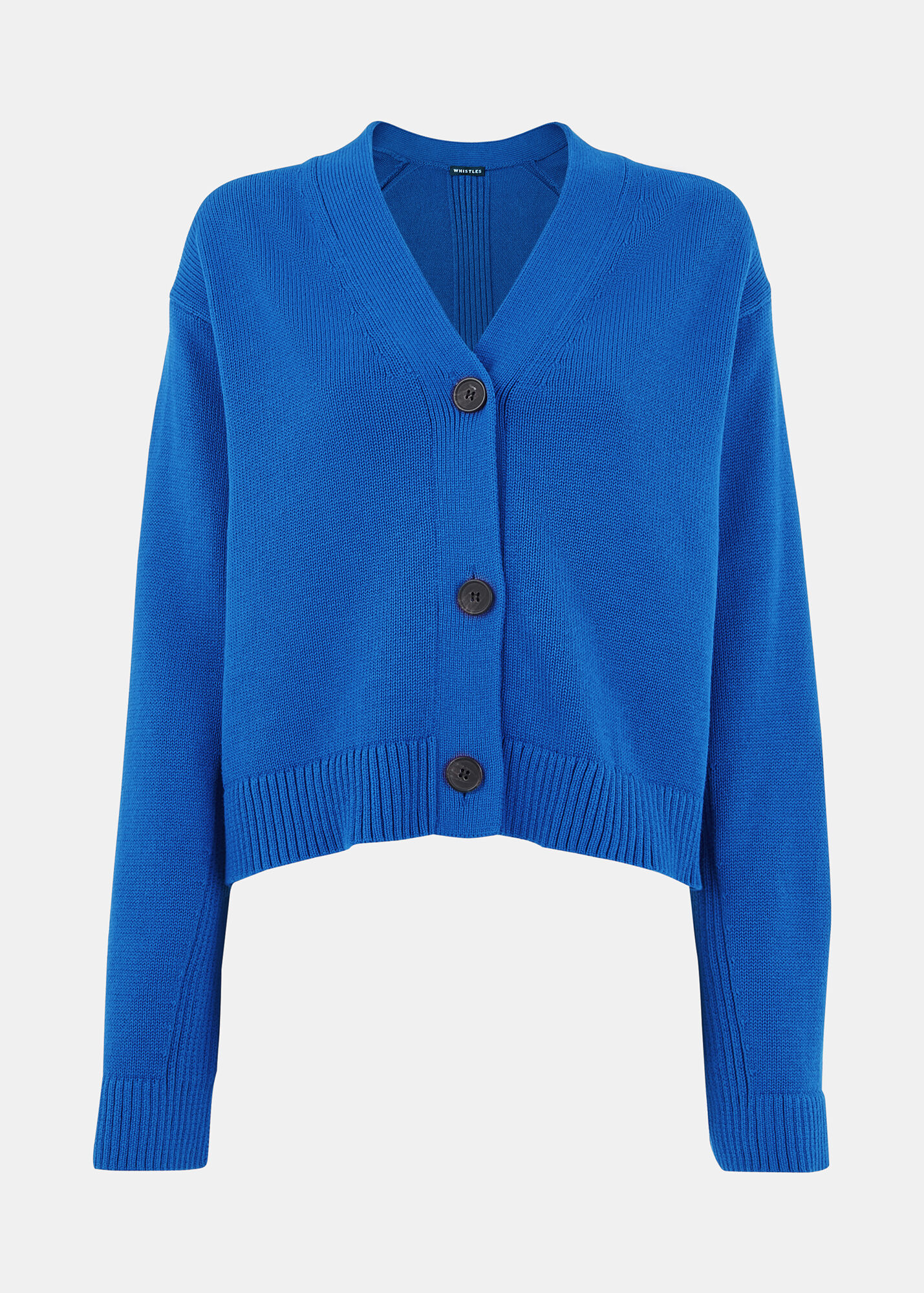 Cobalt Blue Nina Button Front Cardigan | WHISTLES | Whistles UK