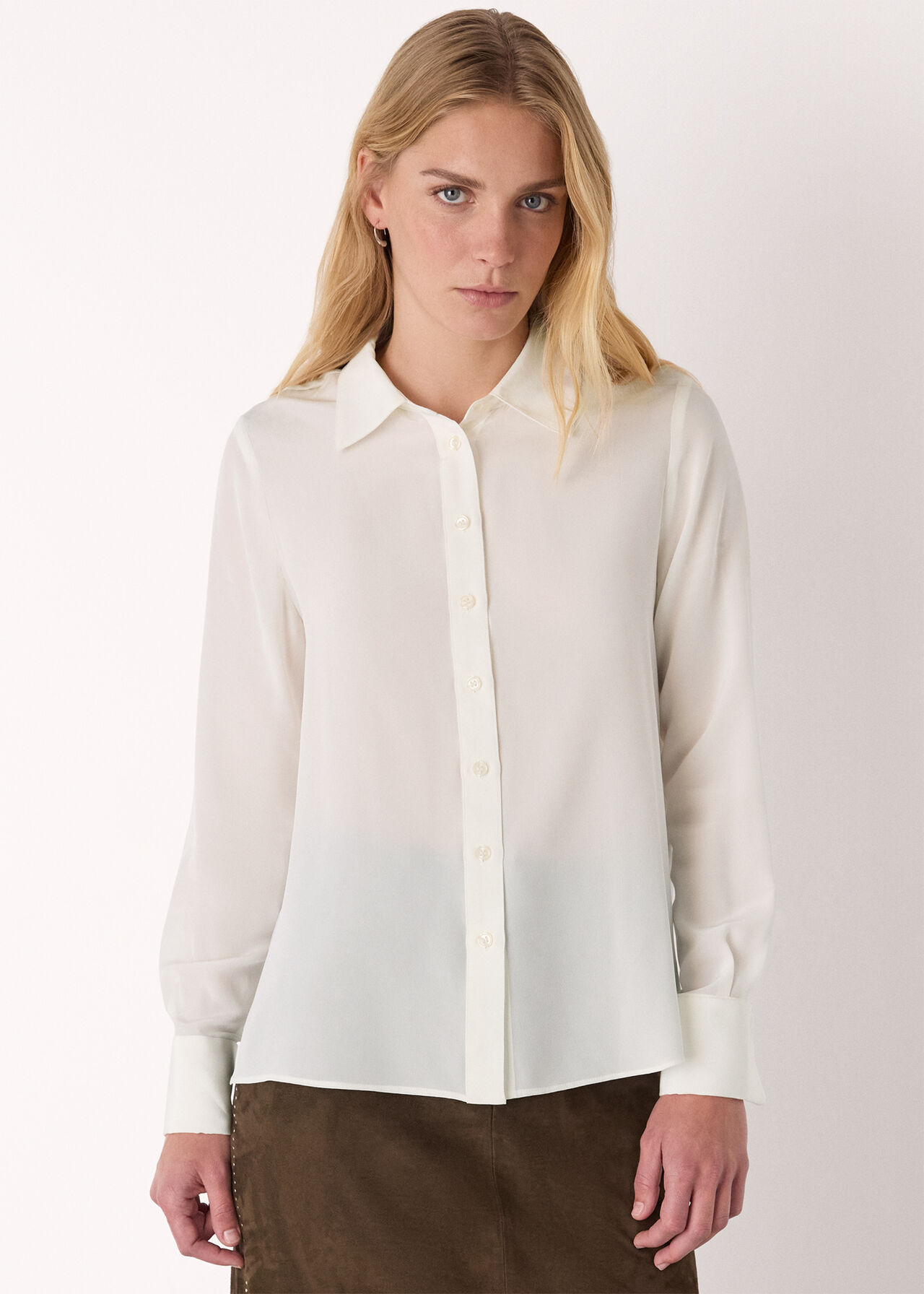Ivory Ultimate Silk Shirt | WHISTLES | Whistles UK