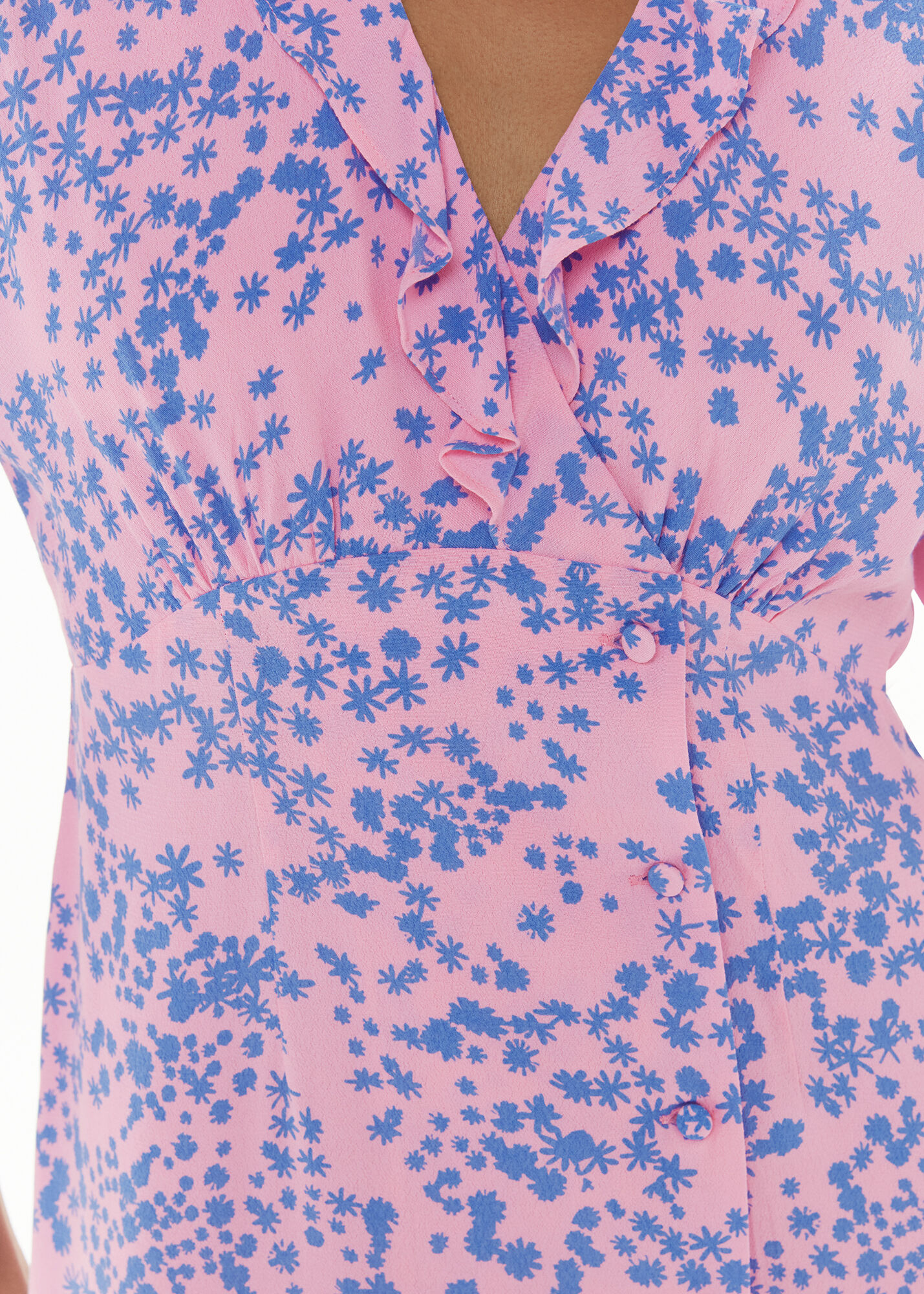 Pink/Multi Dandelion Floral Midi Dress | WHISTLES | Whistles UK