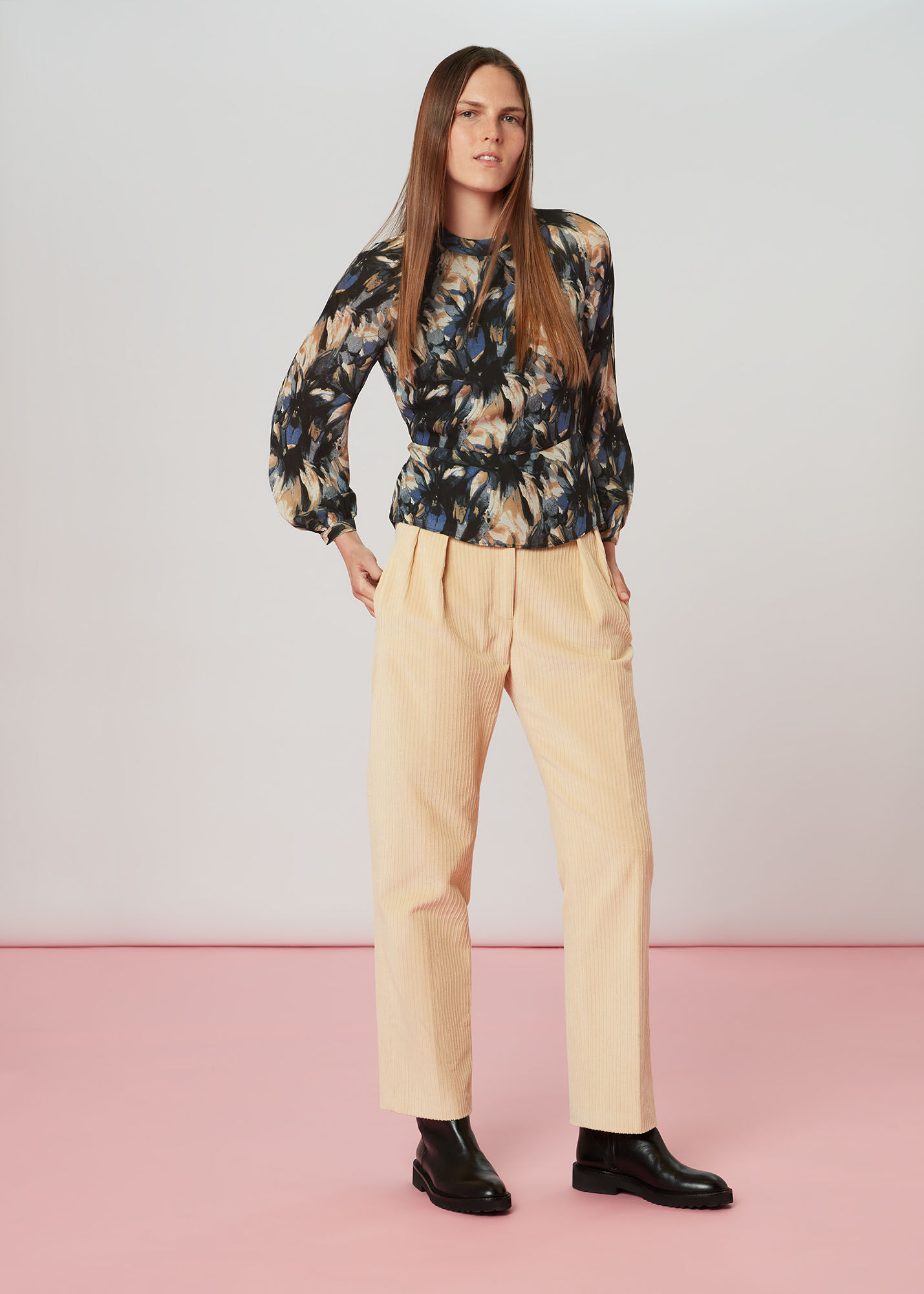 Multicolour Storm Floral Silk Blouse | WHISTLES | Whistles UK
