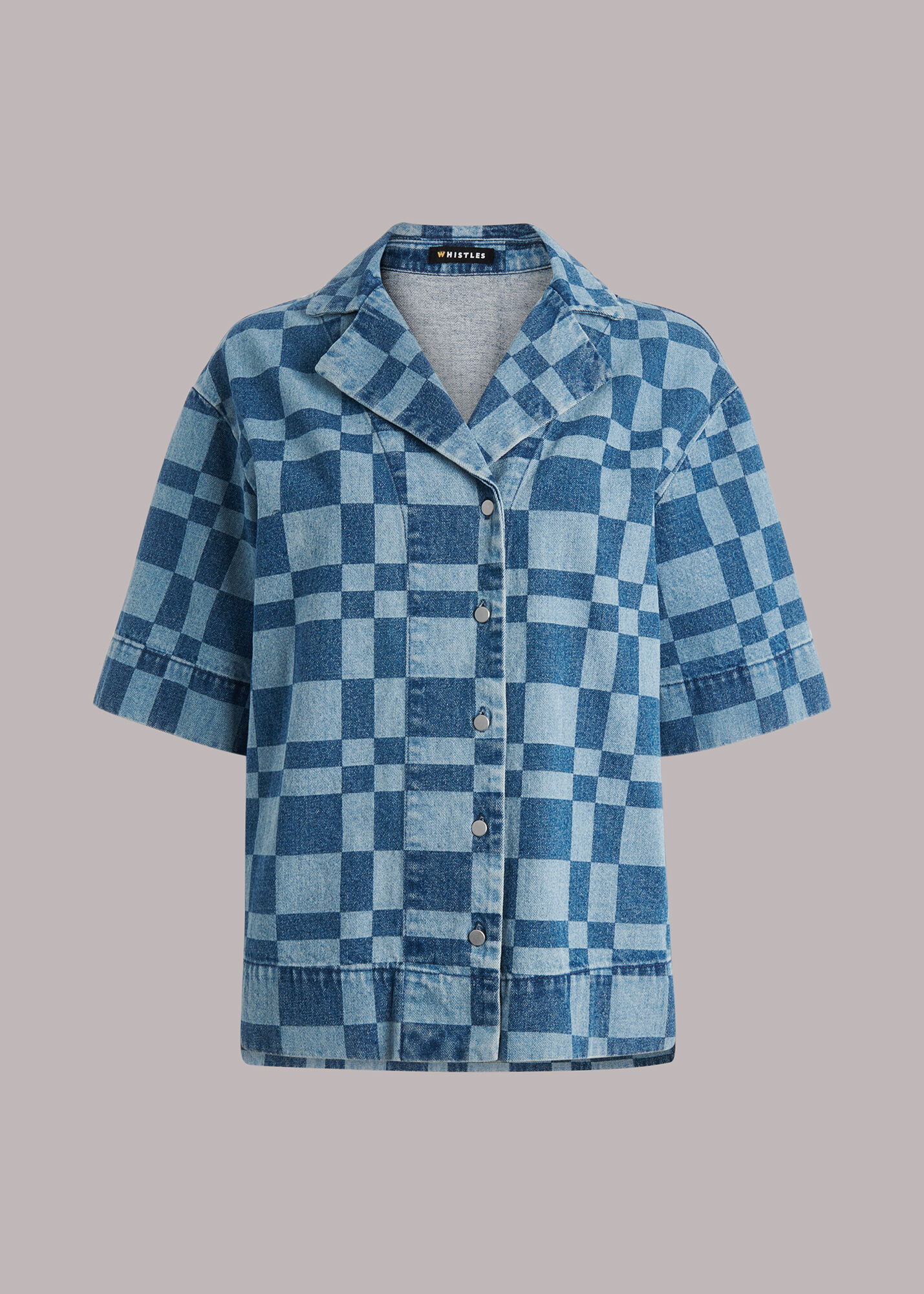 Blue/Multi Billie Checkerboard Shirt | WHISTLES