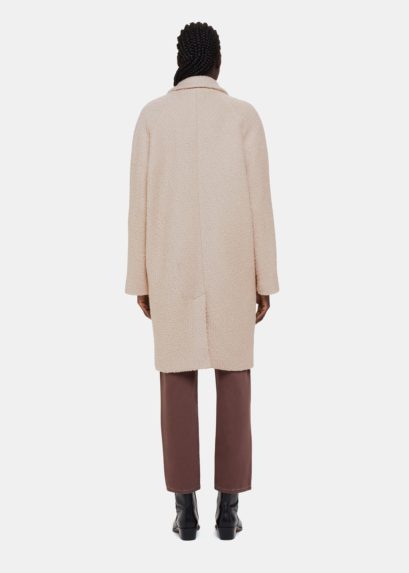 Beige Boucle Wool Coat | Single-Breasted | Relaxed Fit | Whistles ...