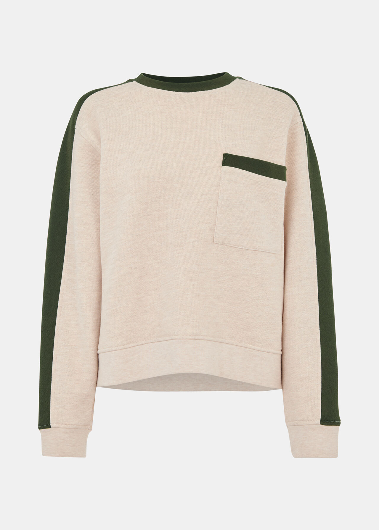 Khaki/Multi Colourblock Sweat | WHISTLES