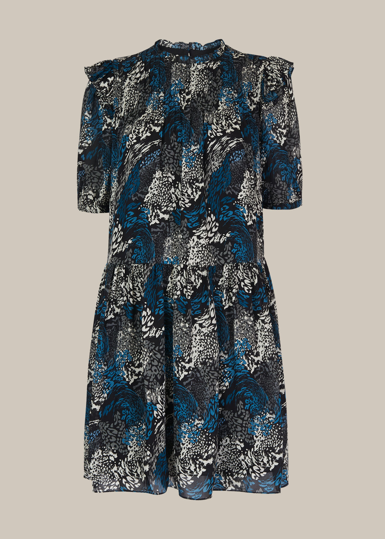 Multicolour Marble Animal Print Silk Dress | WHISTLES | Whistles US