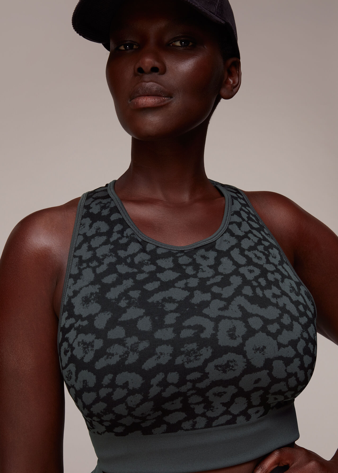 Black/Multi Animal Seamless Sports Bra | WHISTLES | Whistles UK