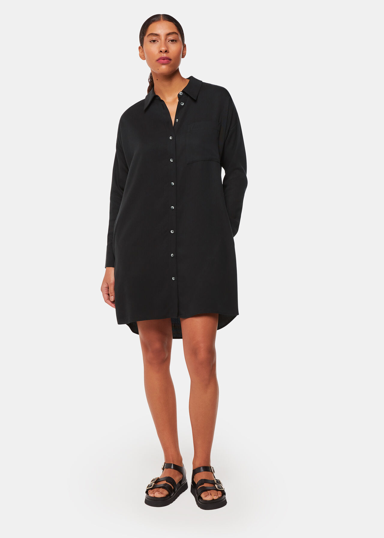 Black Helena Relaxed Dress | WHISTLES