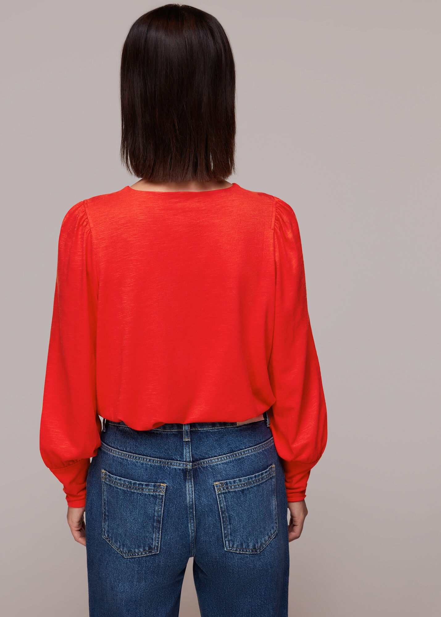 Red Deep Cuff Top | WHISTLES