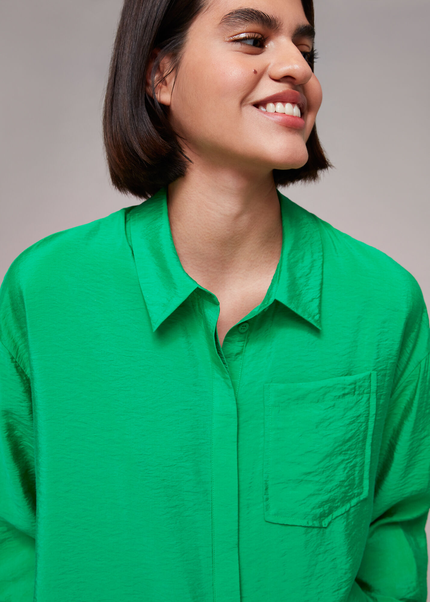 Green Nicola Long Sleeve Shirt | WHISTLES
