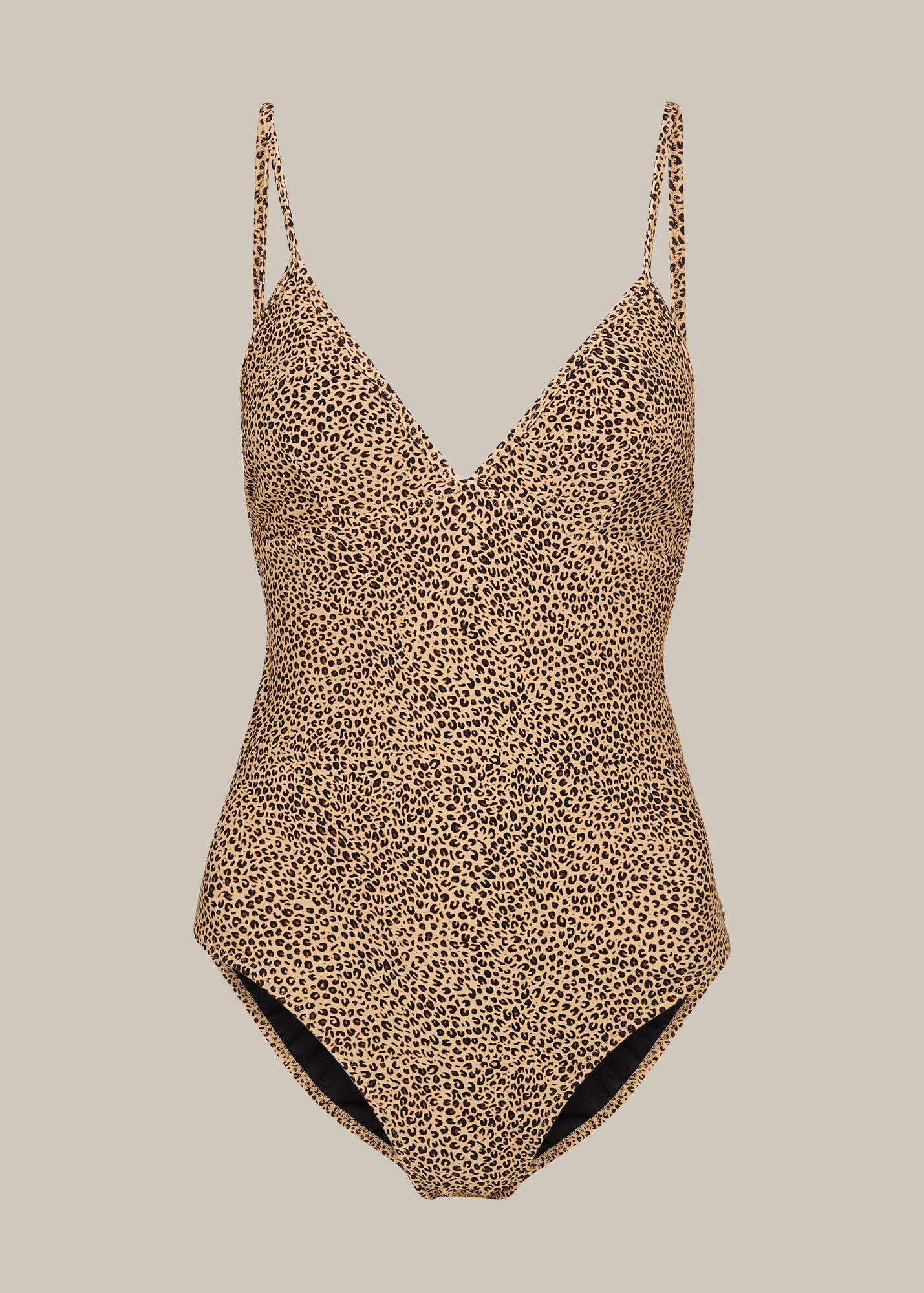 Brown/Multi Mini Leopard Print Swimsuit | WHISTLES | Whistles UK