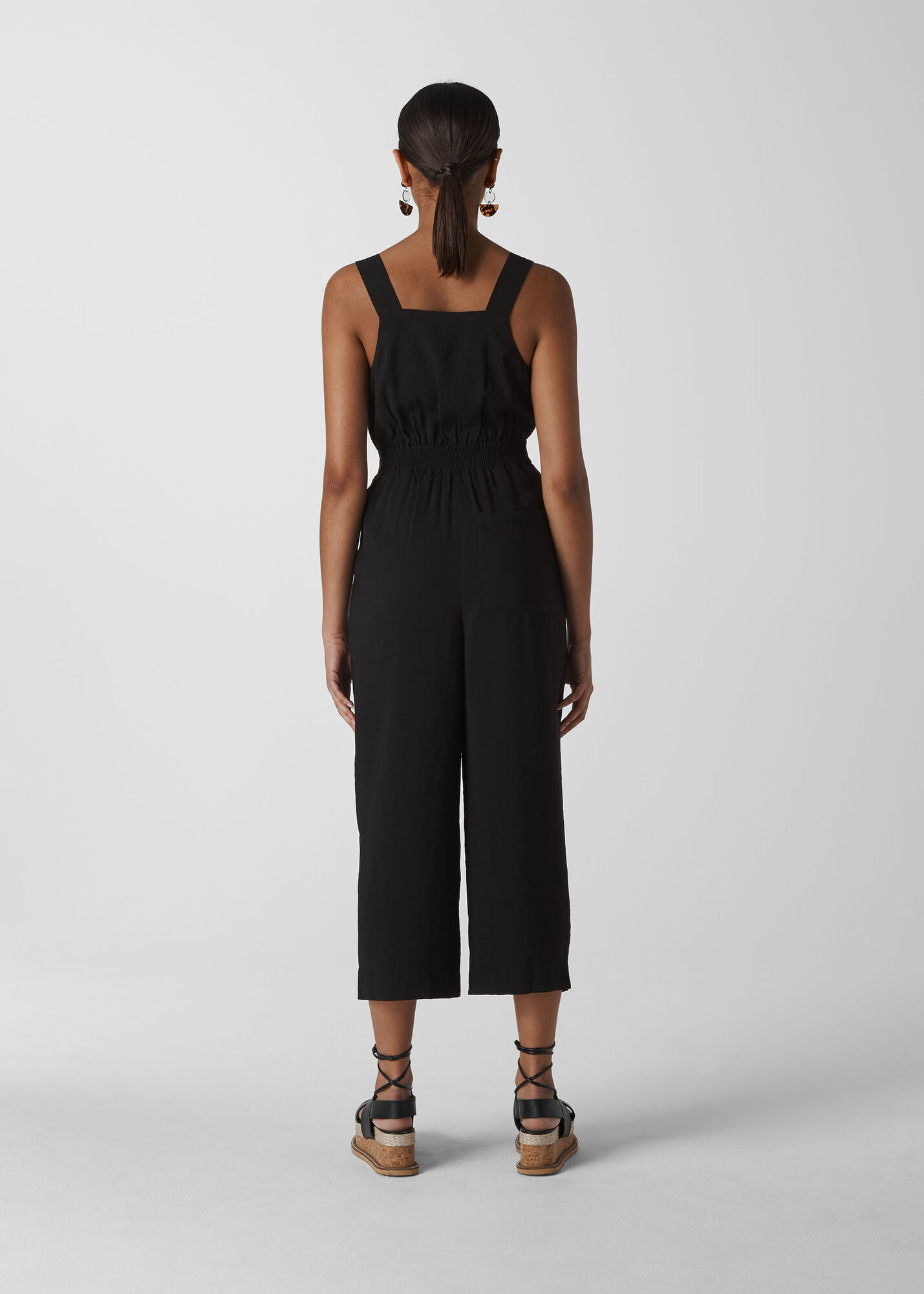 Black Lara Button Jumpsuit | WHISTLES