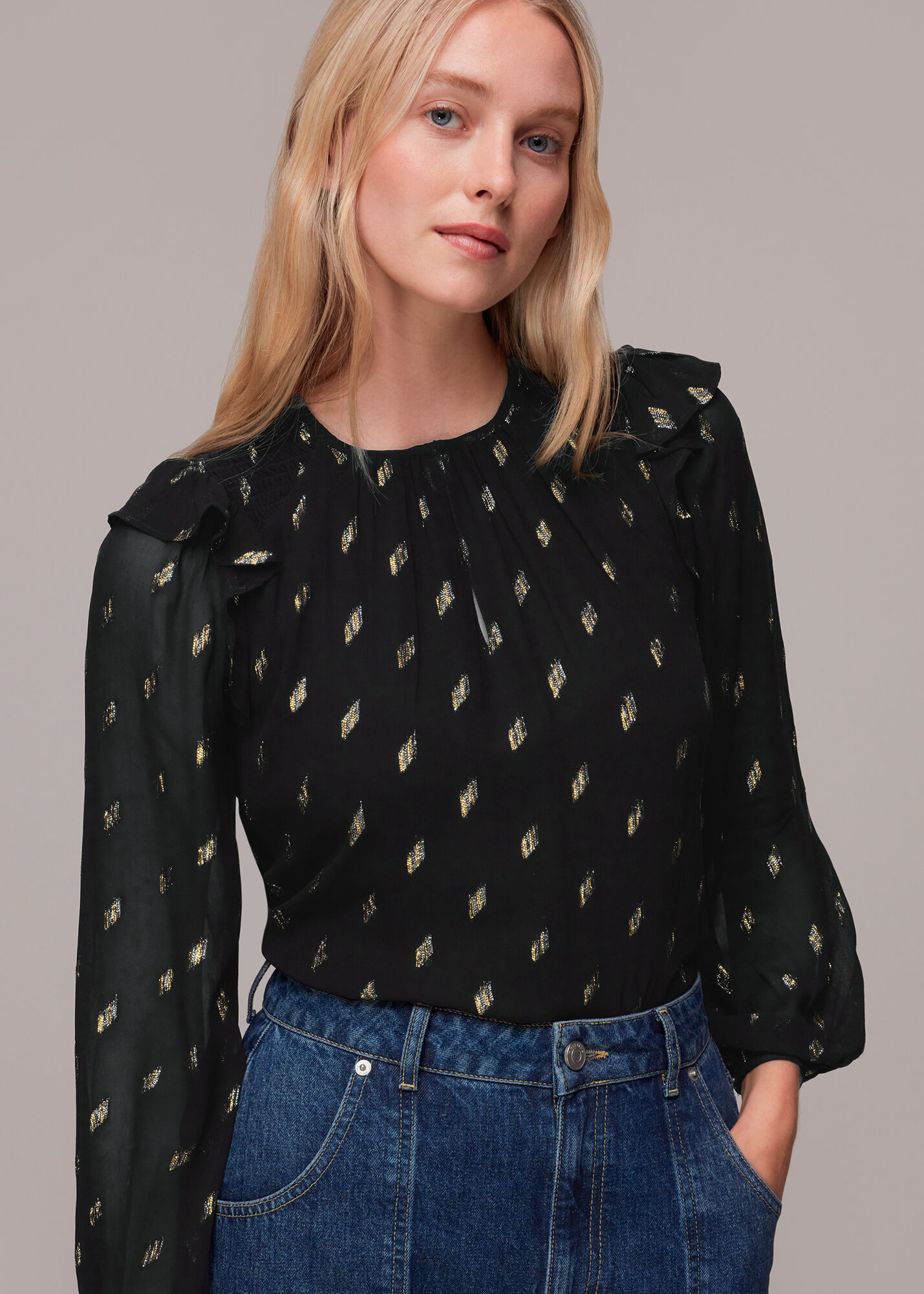 Metallic Dobby Top | Whistles UK