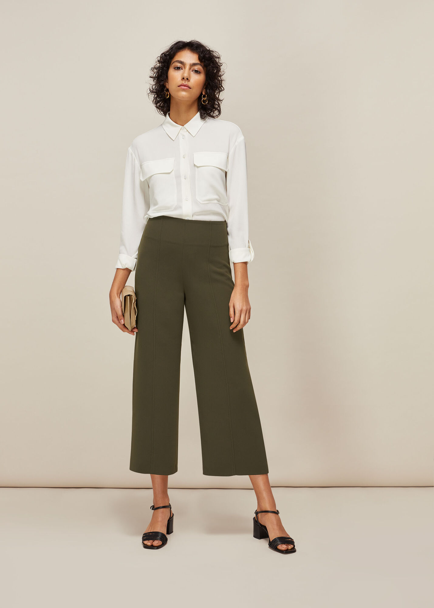 Flat Front Crop Trouser | Whistles UK