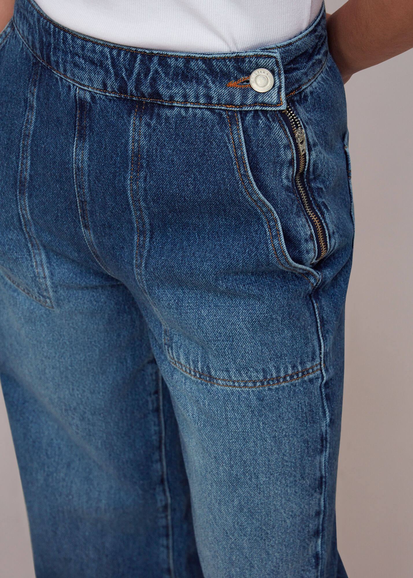 Denim Authentic Side Zip Jean | WHISTLES | Whistles UK