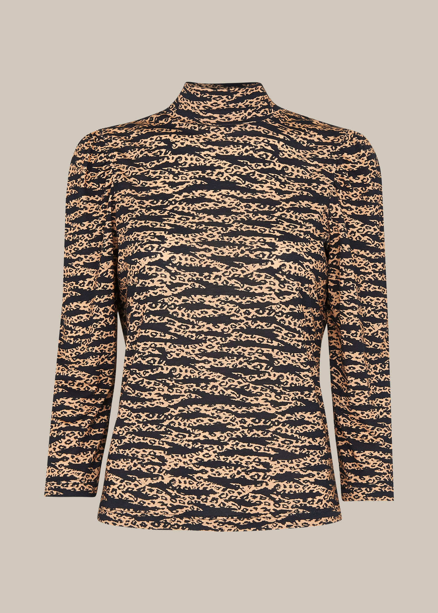 Multicolour Tiger Leopard Print High Neck | WHISTLES | Whistles UK
