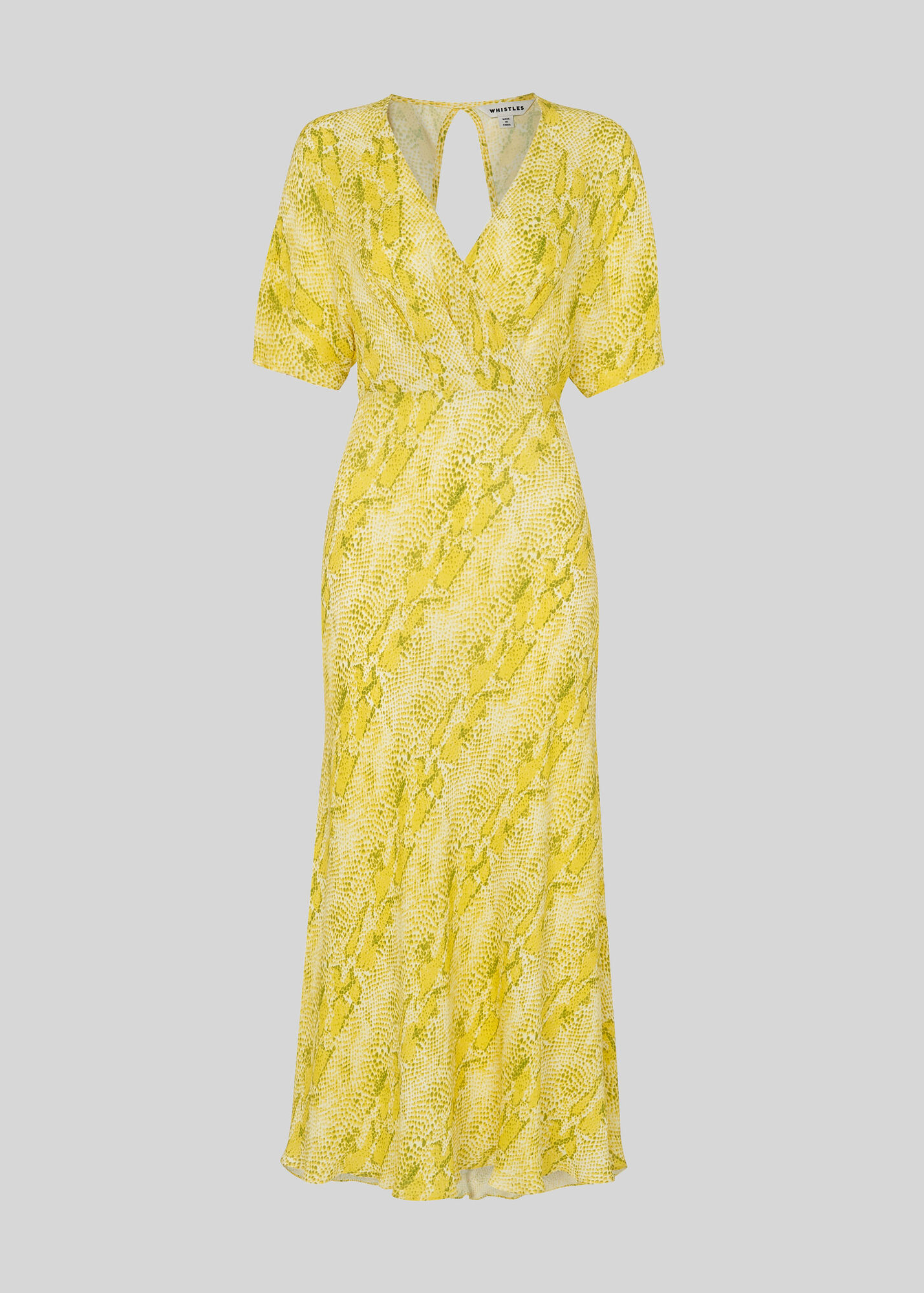 Yellow/Multi Python Print Midi Dress | WHISTLES