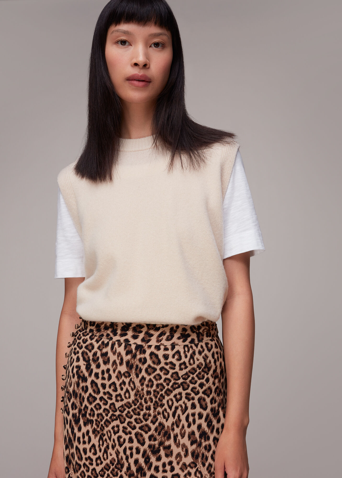 Leopard Print Jungle Cheetah Button Skirt | WHISTLES
