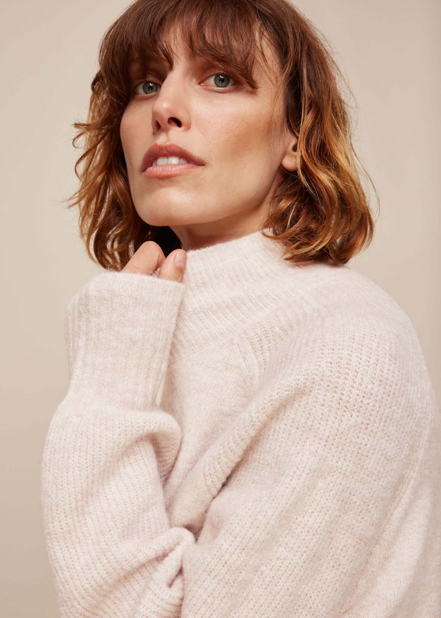 Oatmeal Full Sleeve Knitted Jumper | WHISTLES | Whistles UK
