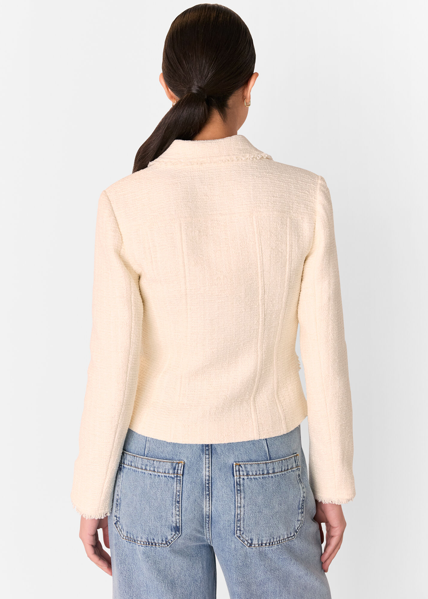 Ivory Lucie Boucle Jacket | WHISTLES | Whistles UK