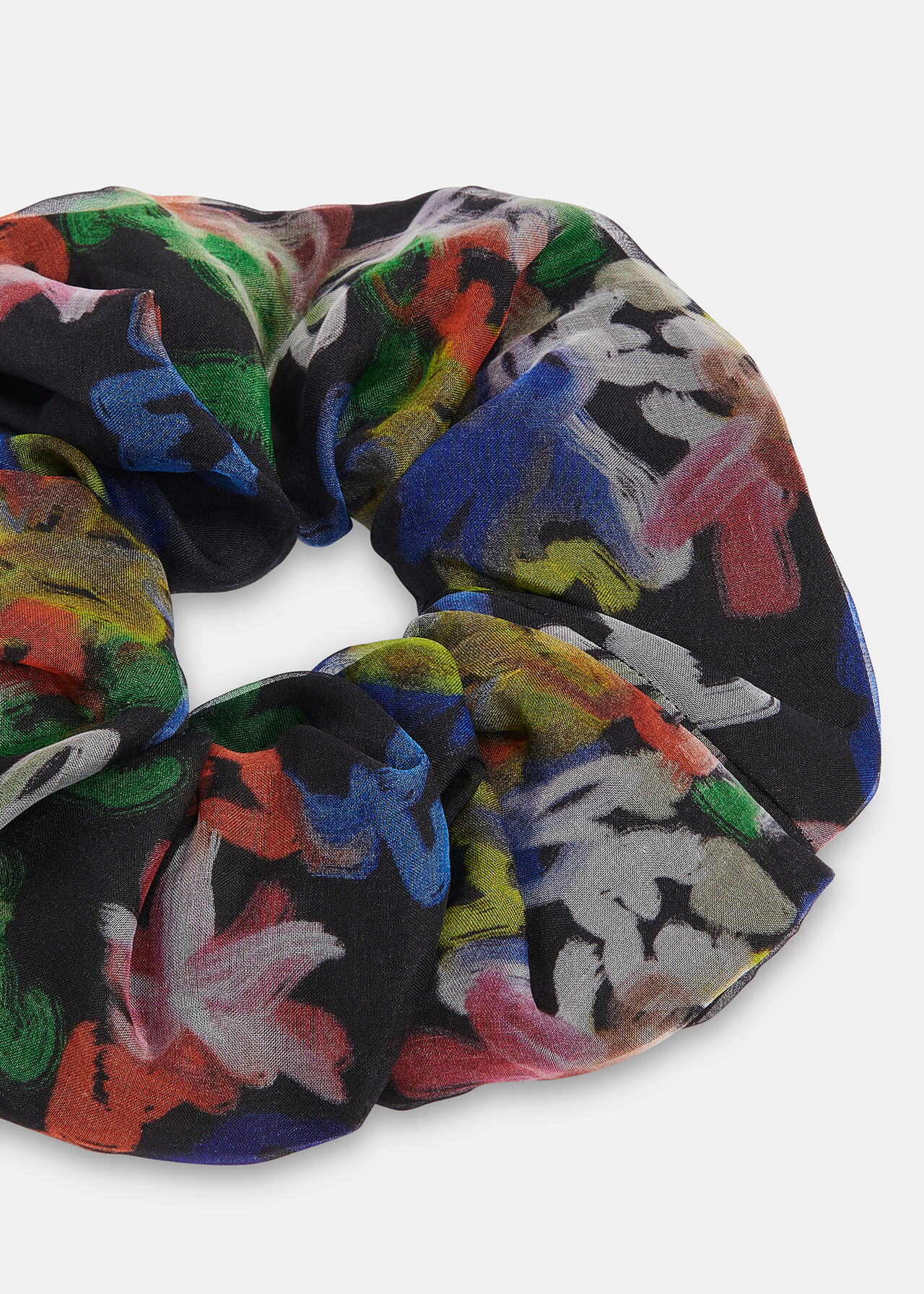 Black/Multi Organza Silk Scrunchie | WHISTLES