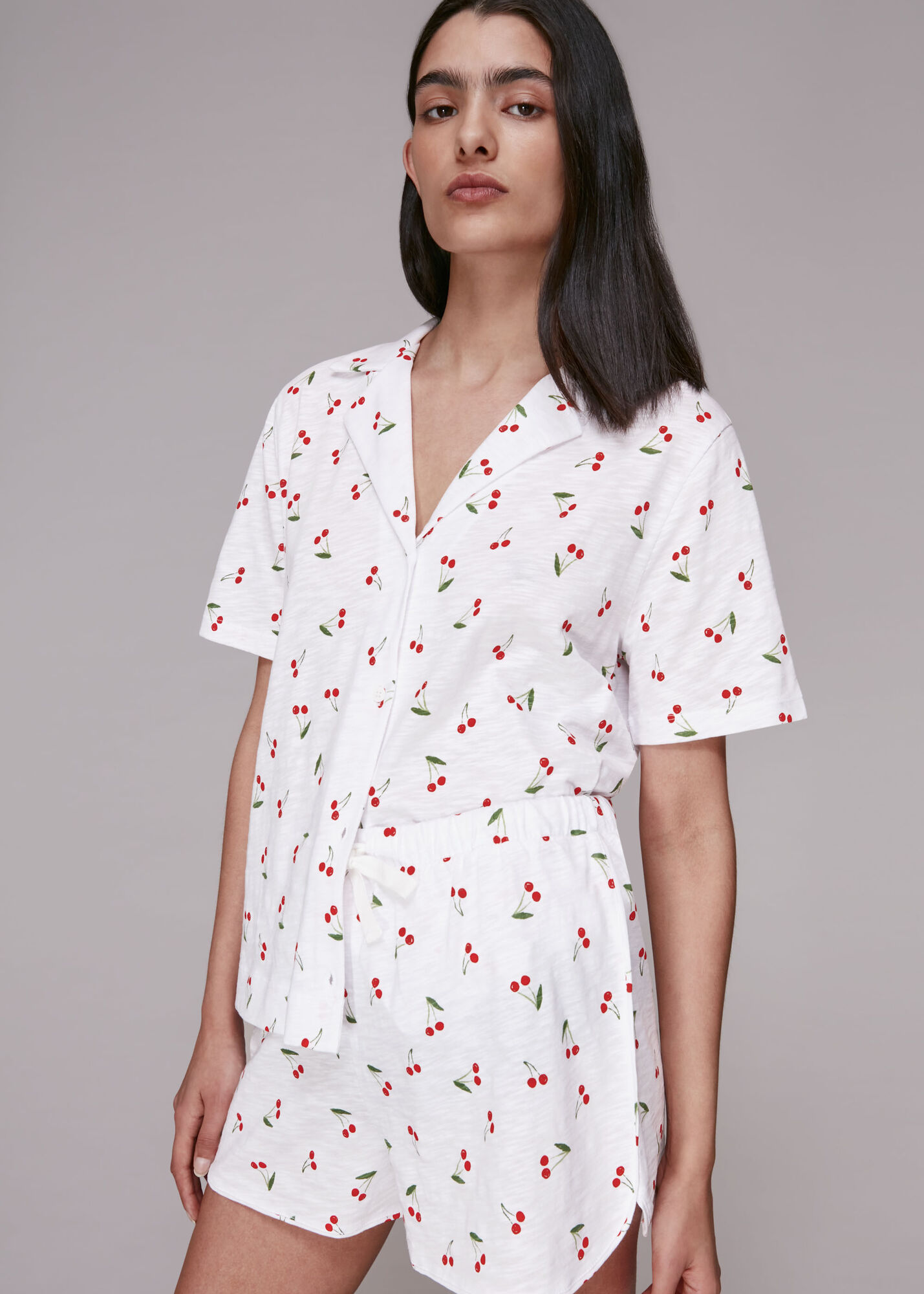 Multicolour Cherry Print Short Pyjamas | WHISTLES