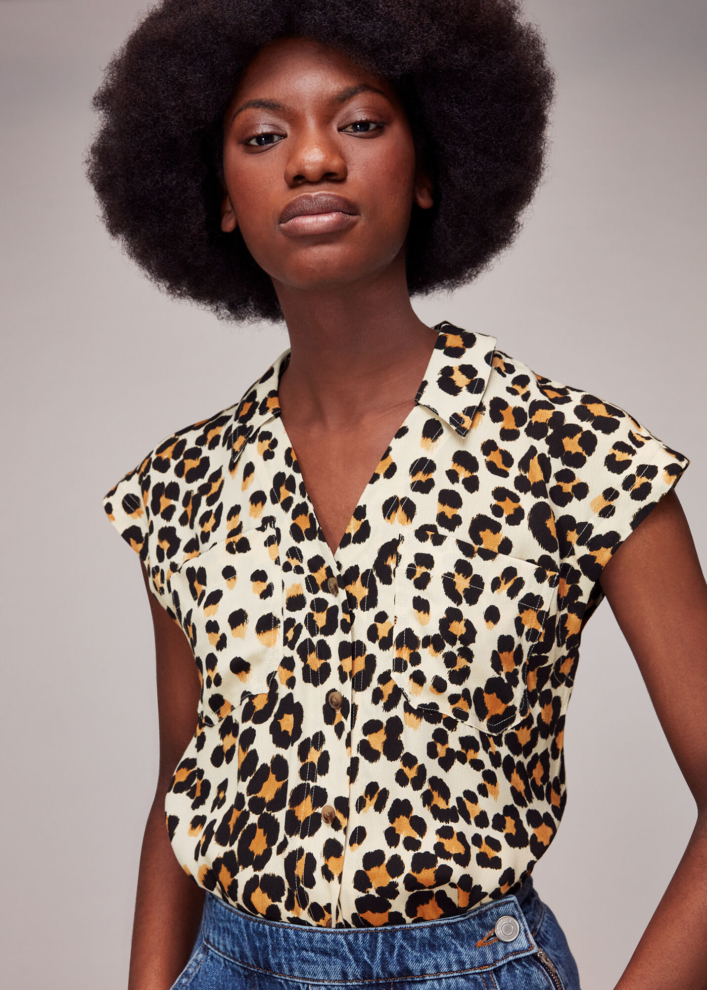 Painted Leopard Print Shirt | WHISTLES | Whistles UK