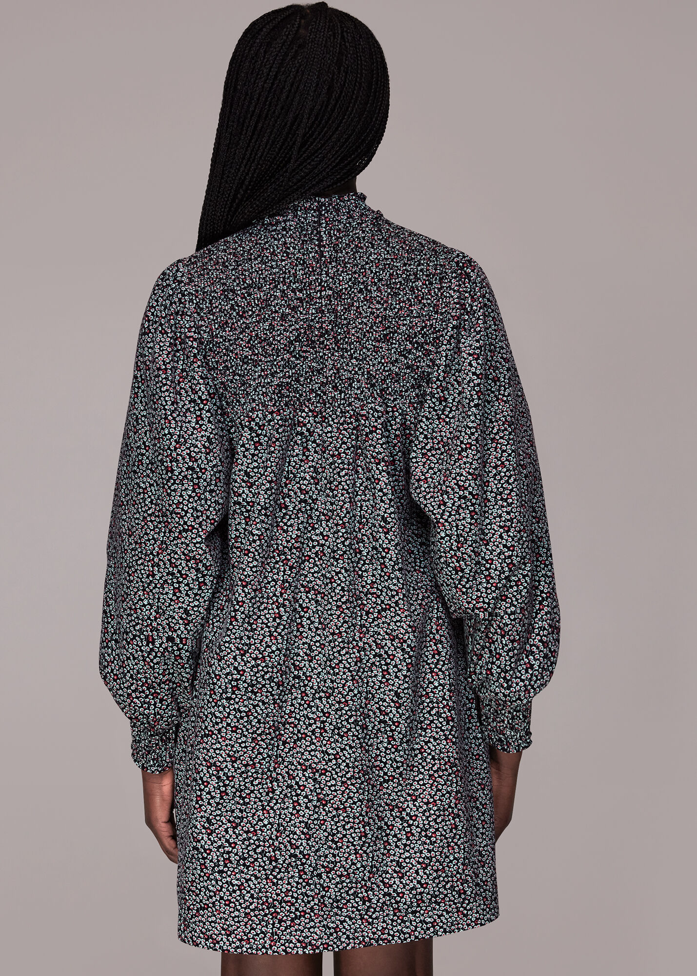 Multicolour Micro Bud Pintuck Dress | WHISTLES Combining comfort and ...