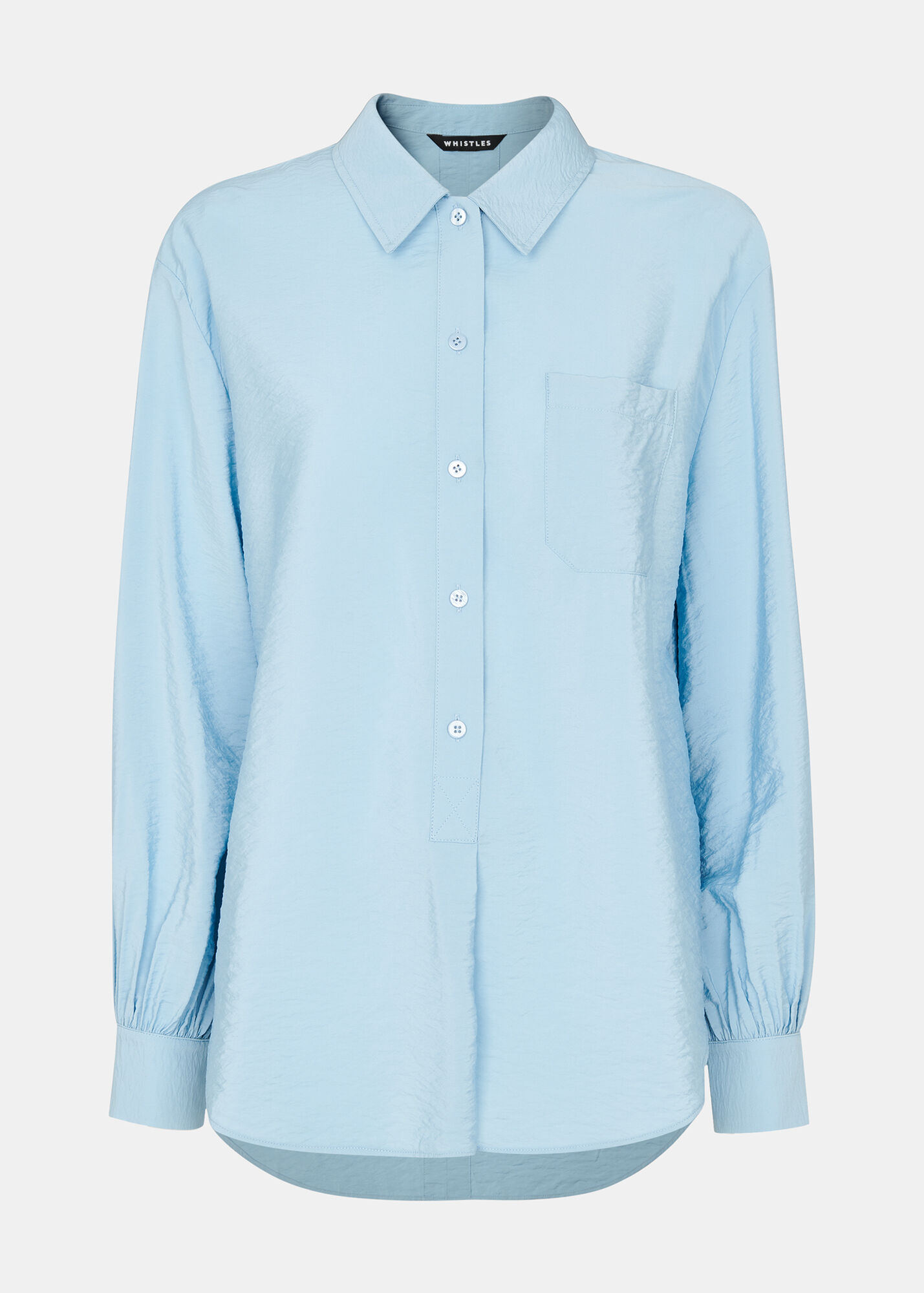Pale Blue Nicky Relaxed Shirt | WHISTLES | Whistles UK