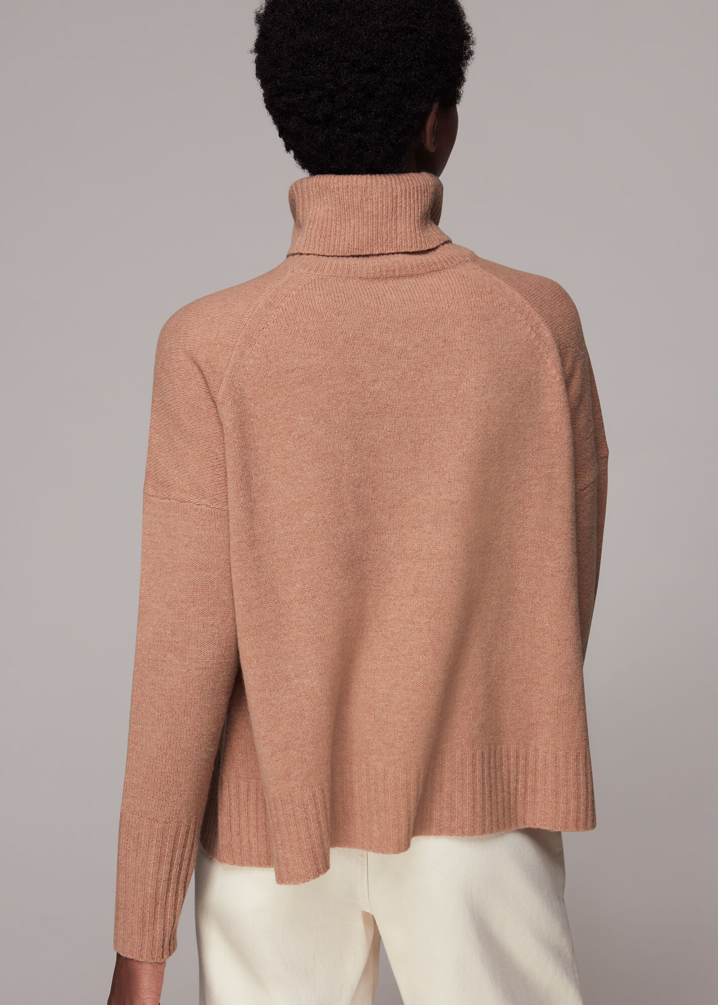 Camel Roll Neck Wool Knit | WHISTLES | Whistles UK
