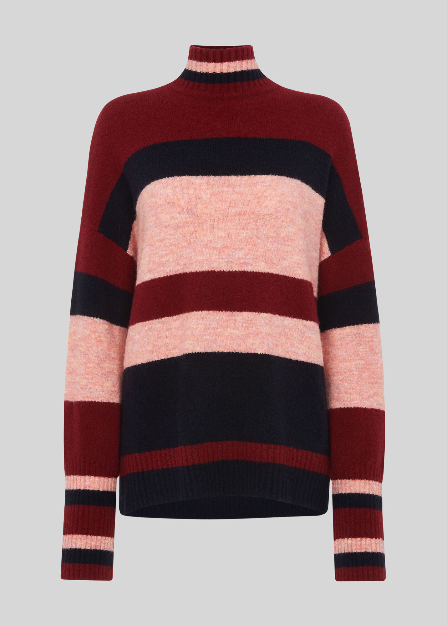 Multicolour Stripe Roll Neck Knit Whistles Whistles Uk