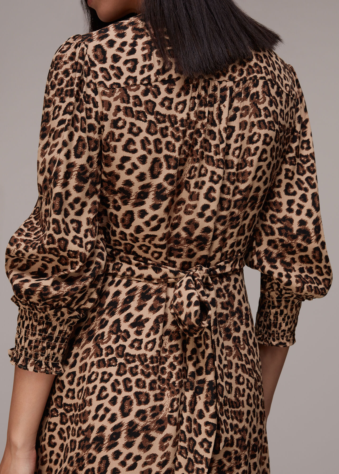 Leopard Print Jungle Cheetah Shirred Dress | WHISTLES