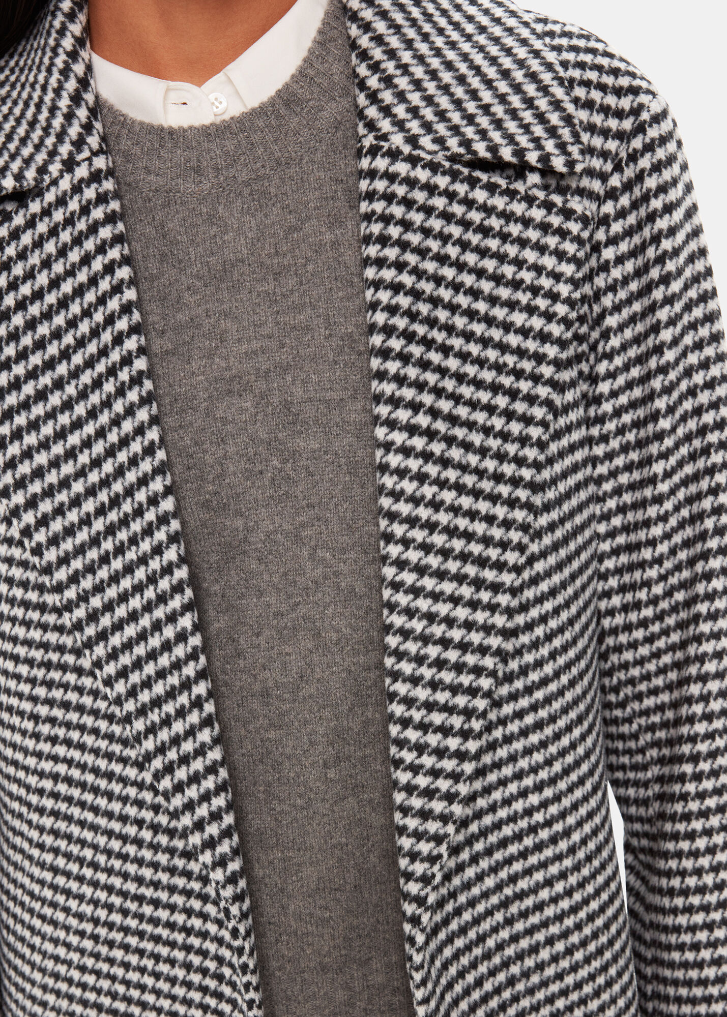 Black & White Houndstooth Belted Wrap Coat | Whistles | Whistles UK