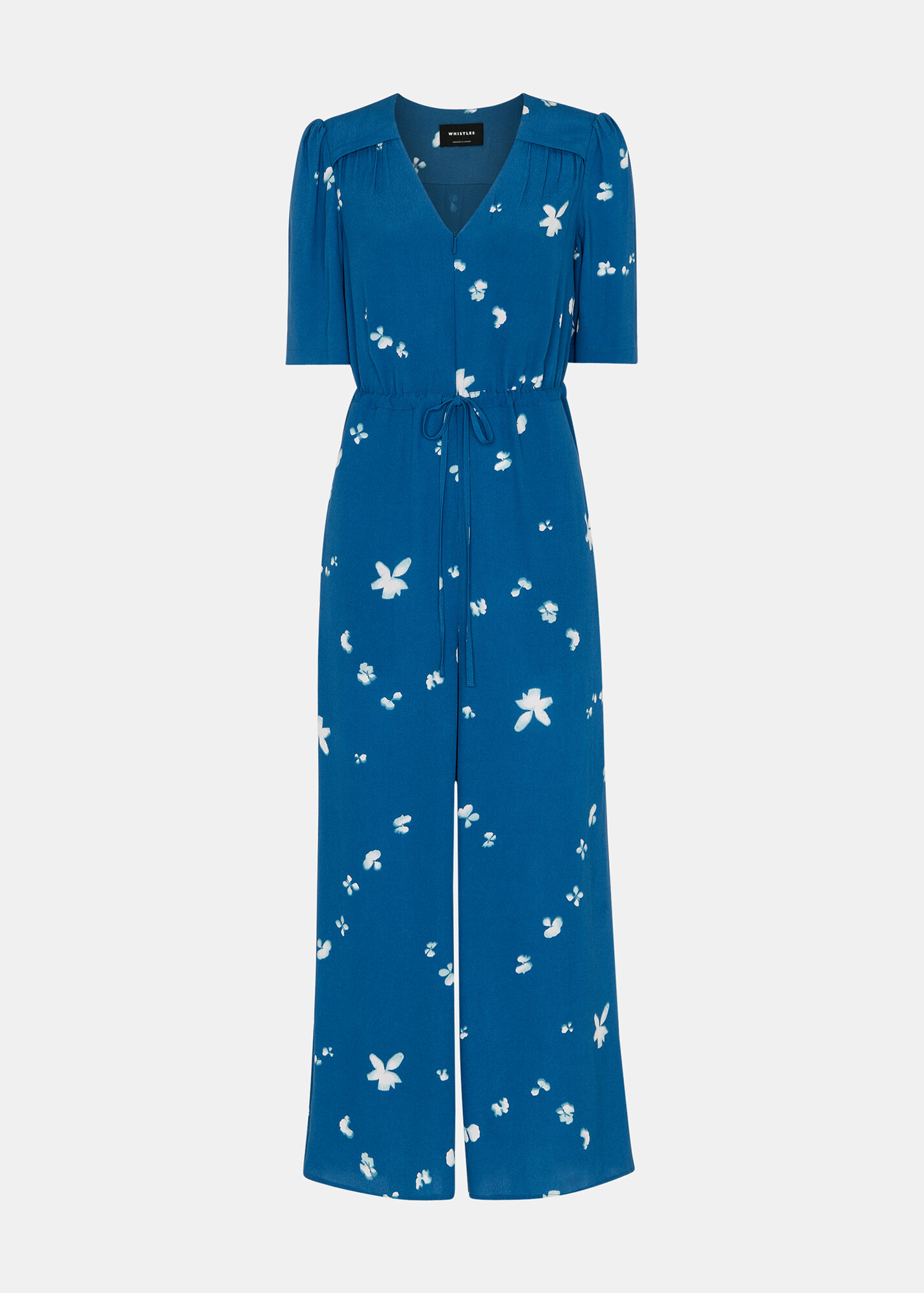 Blue/Multi Sun Bleached Floral Jumpsuit | WHISTLES | Whistles UK