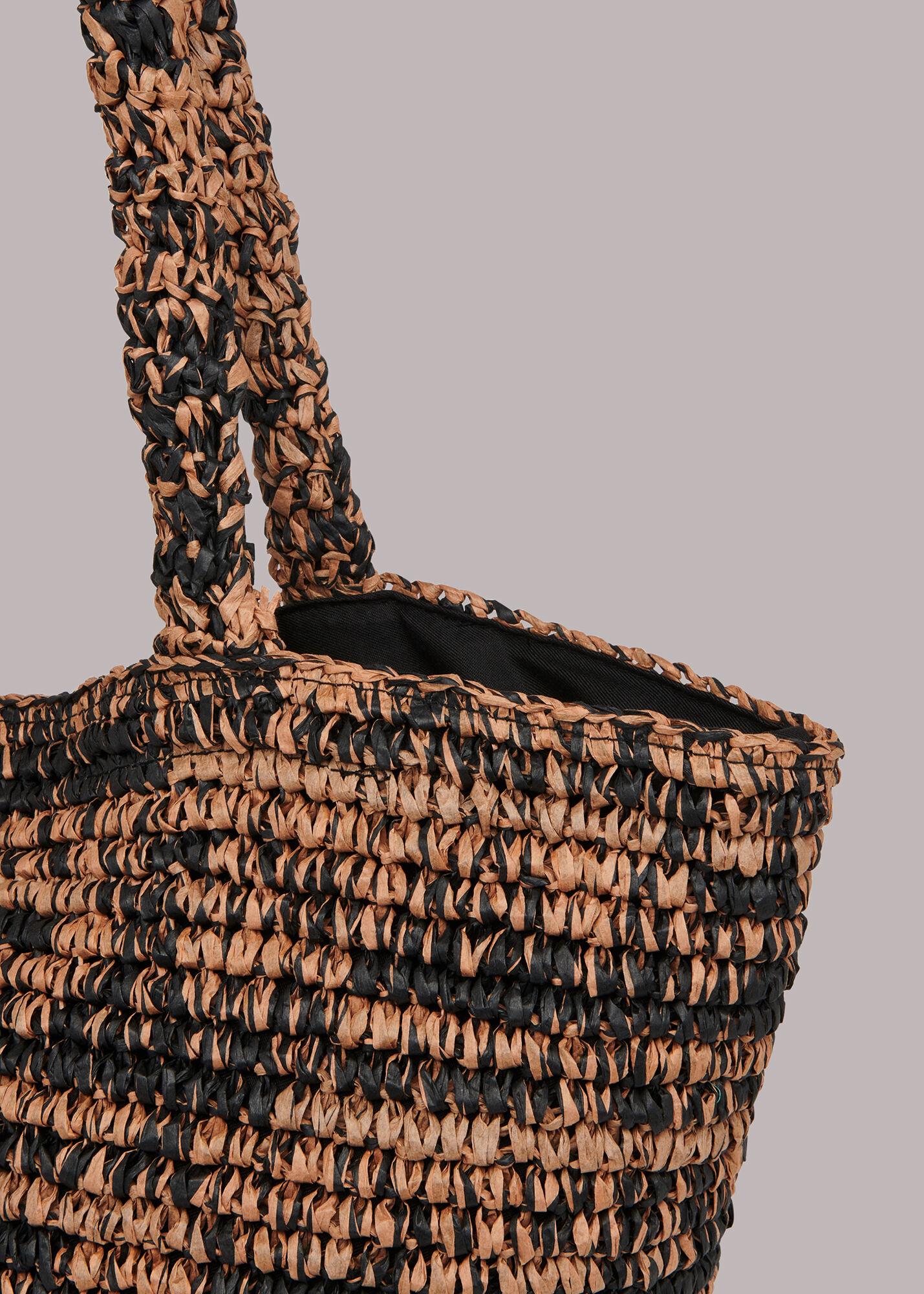 Brown Renee Paper Weave Tote | WHISTLES | Whistles UK