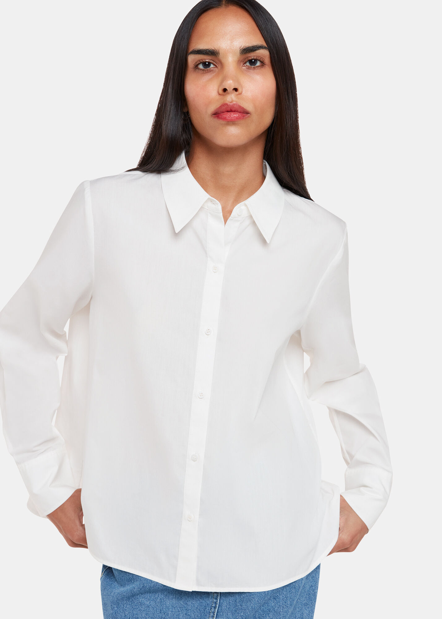 White Cotton Shirt | Boxy Fit | Shop Now at Whistles | Whistles UK