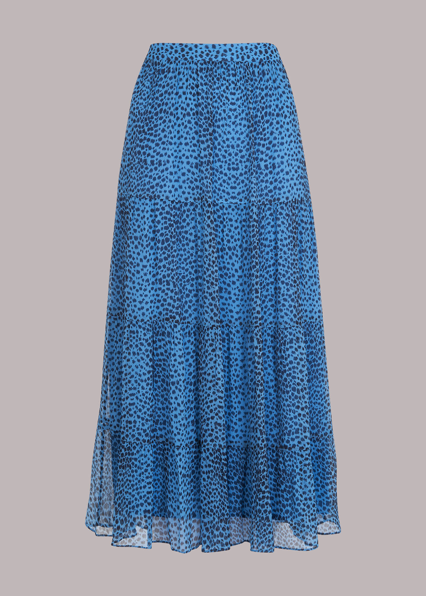 Blue/Multi Sketch Cheetah Print Skirt | WHISTLES | Whistles UK