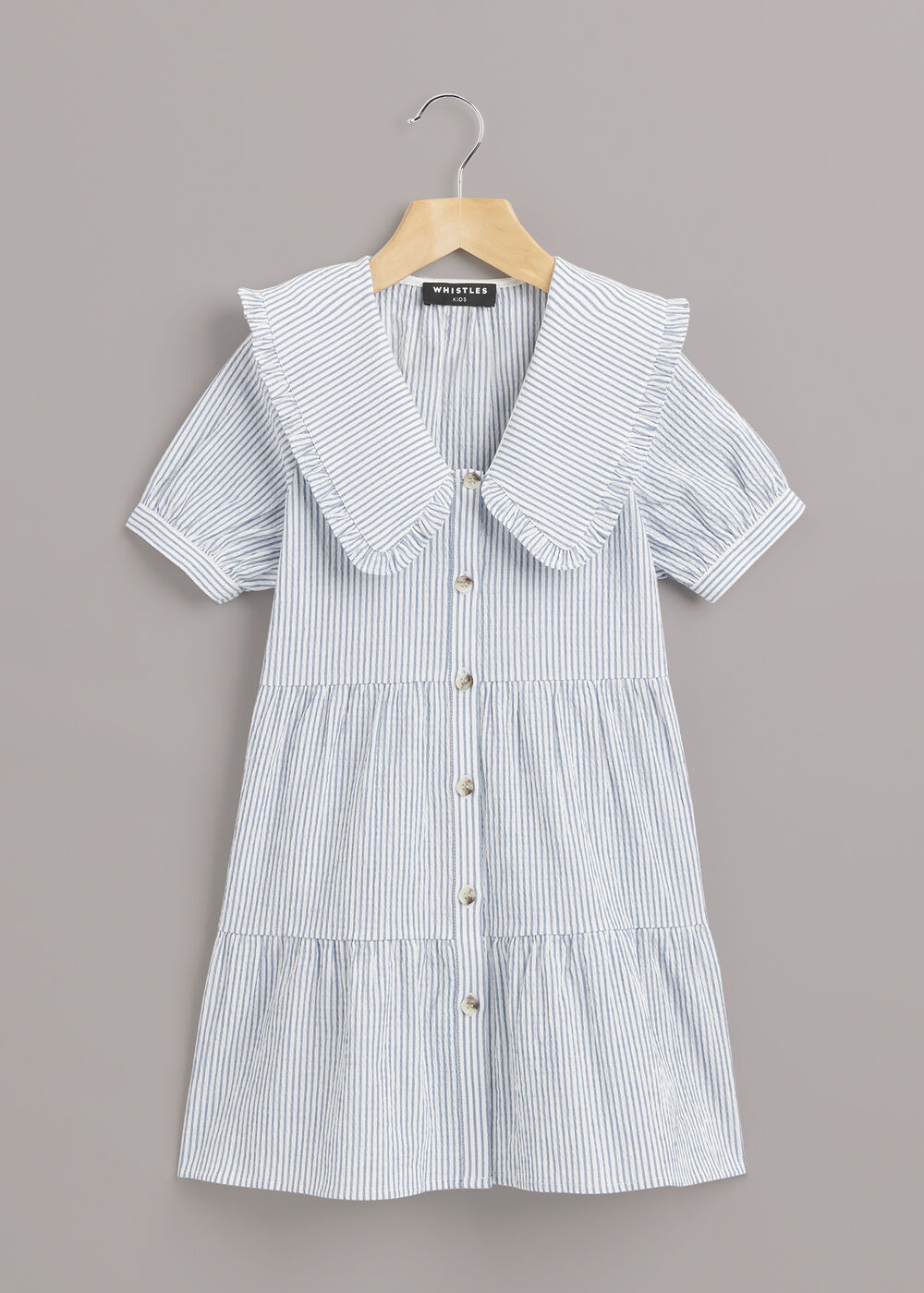 Multicolour Oversized Collar Stripe Dress | WHISTLES | Whistles AU