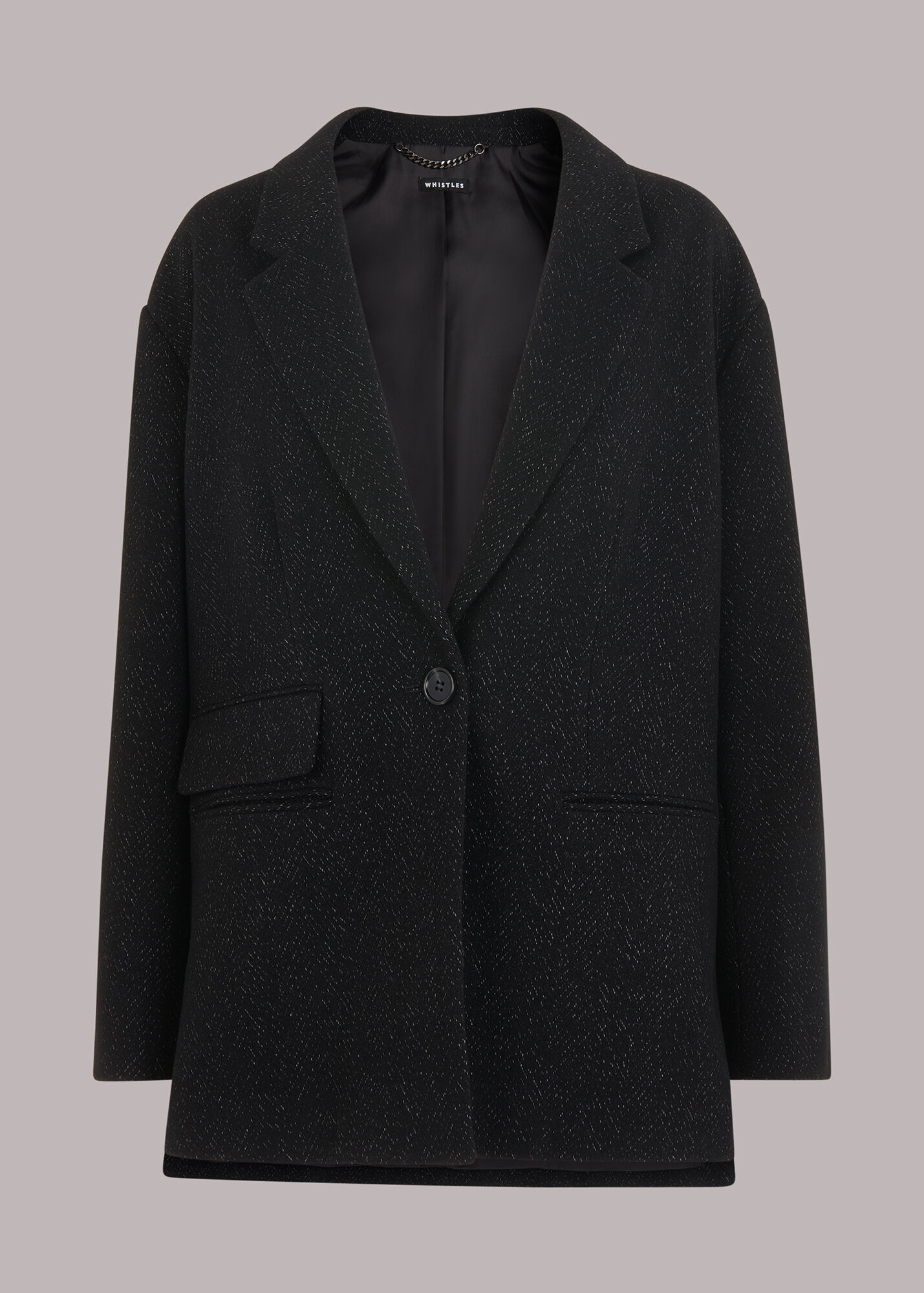 Black/Multi Maria Flecked Wool Jacket | WHISTLES | Whistles UK