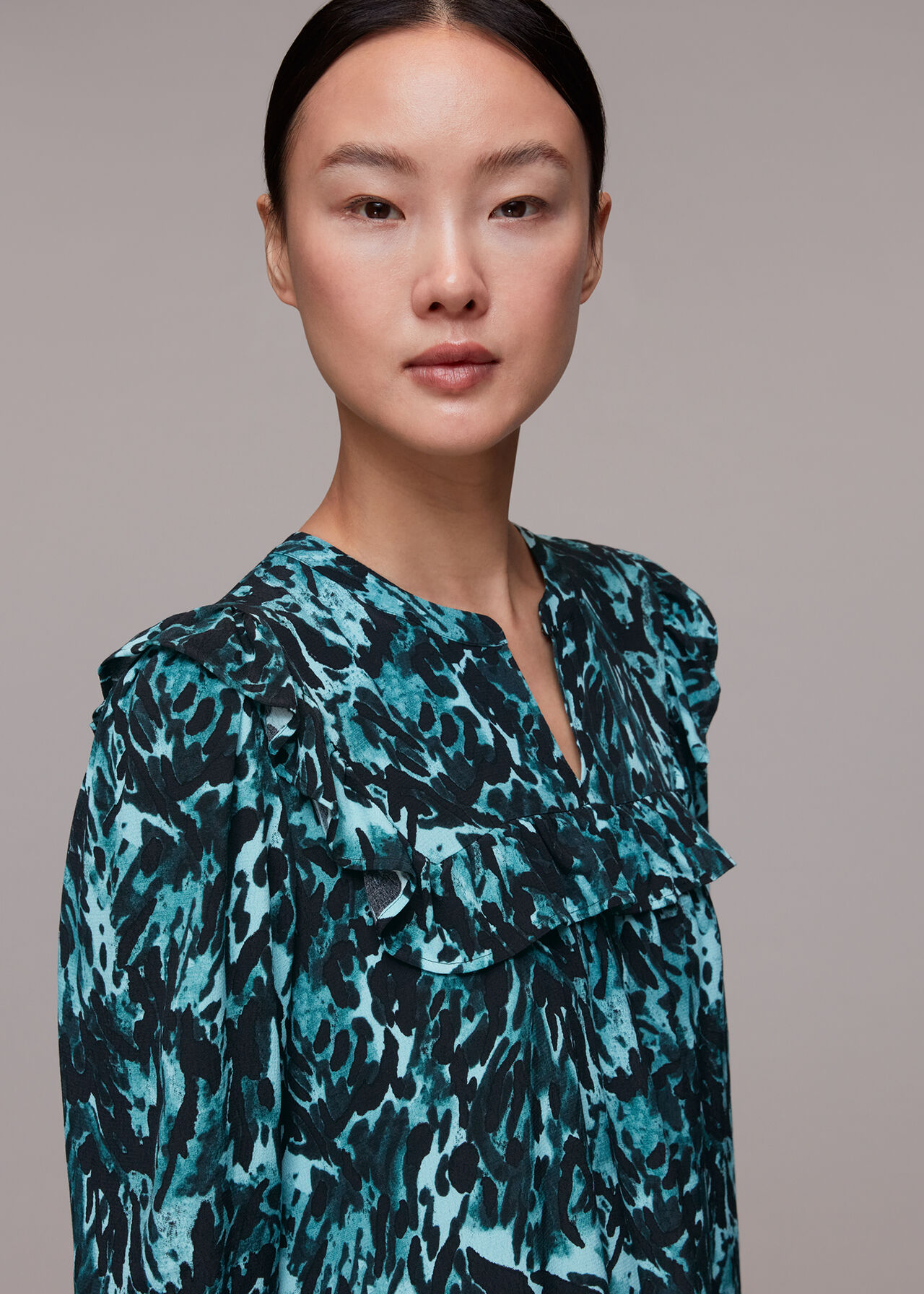Green/Multi Bambi Animal Flippy Dress | WHISTLES | Whistles UK
