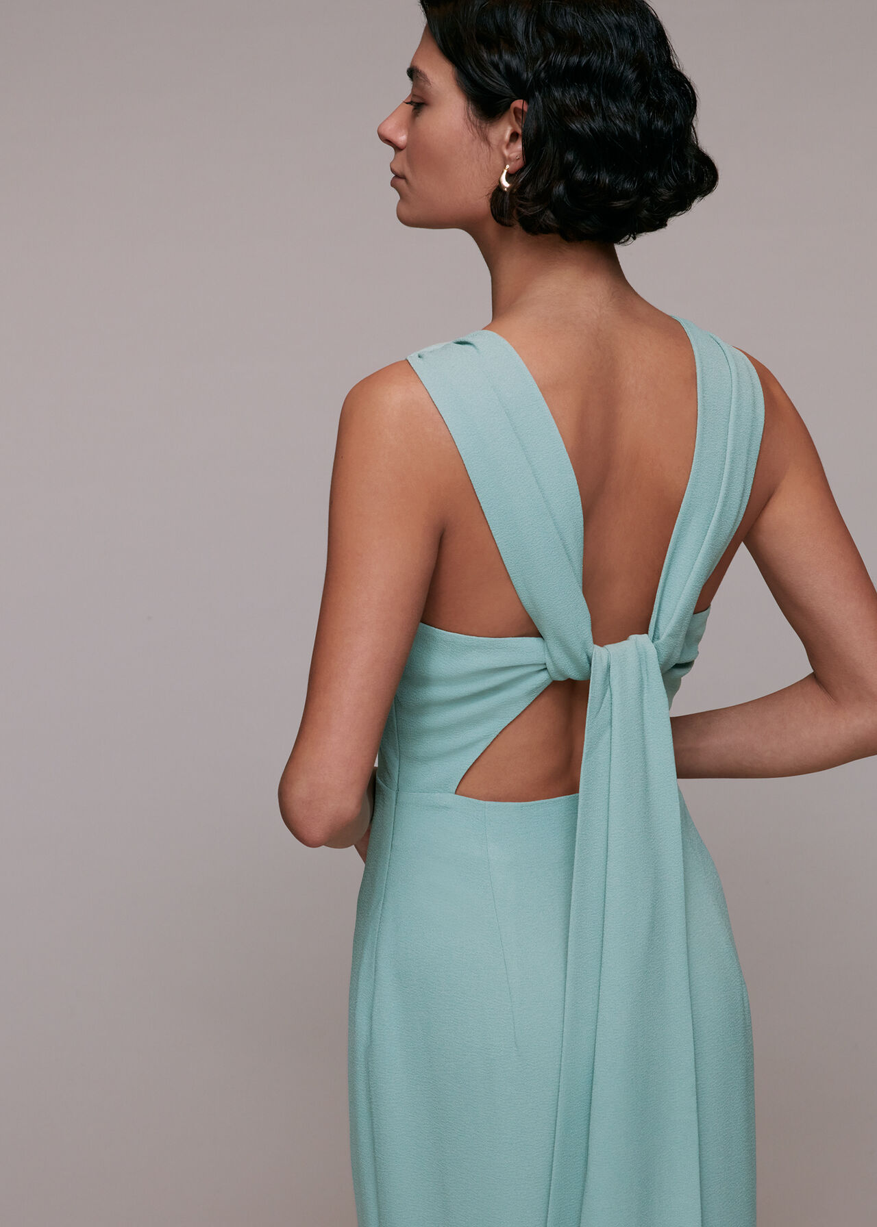 Sage Green Tie Back Maxi Dress | WHISTLES