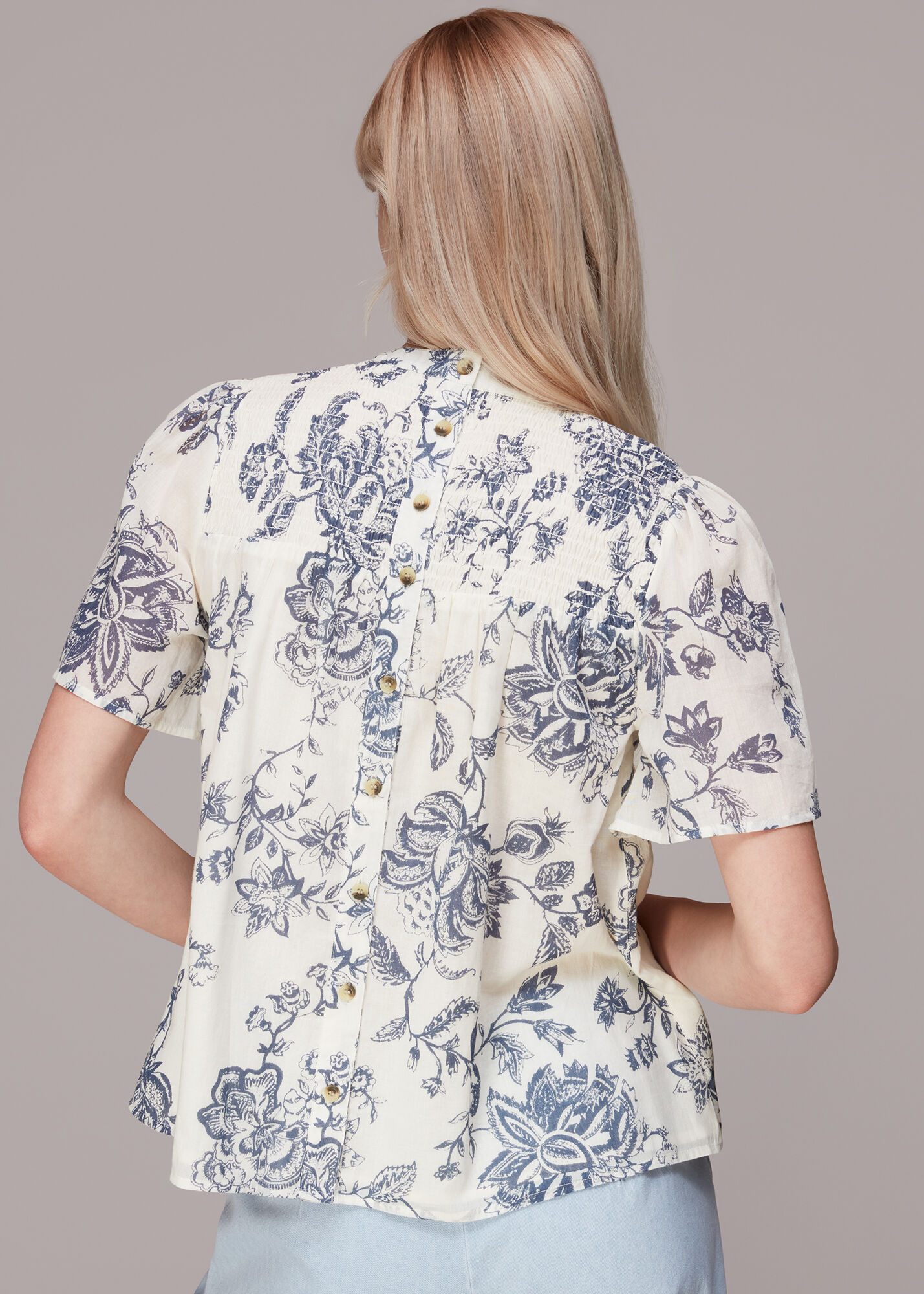 Multicolour Contemporary Floral Blouse | WHISTLES | Whistles UK