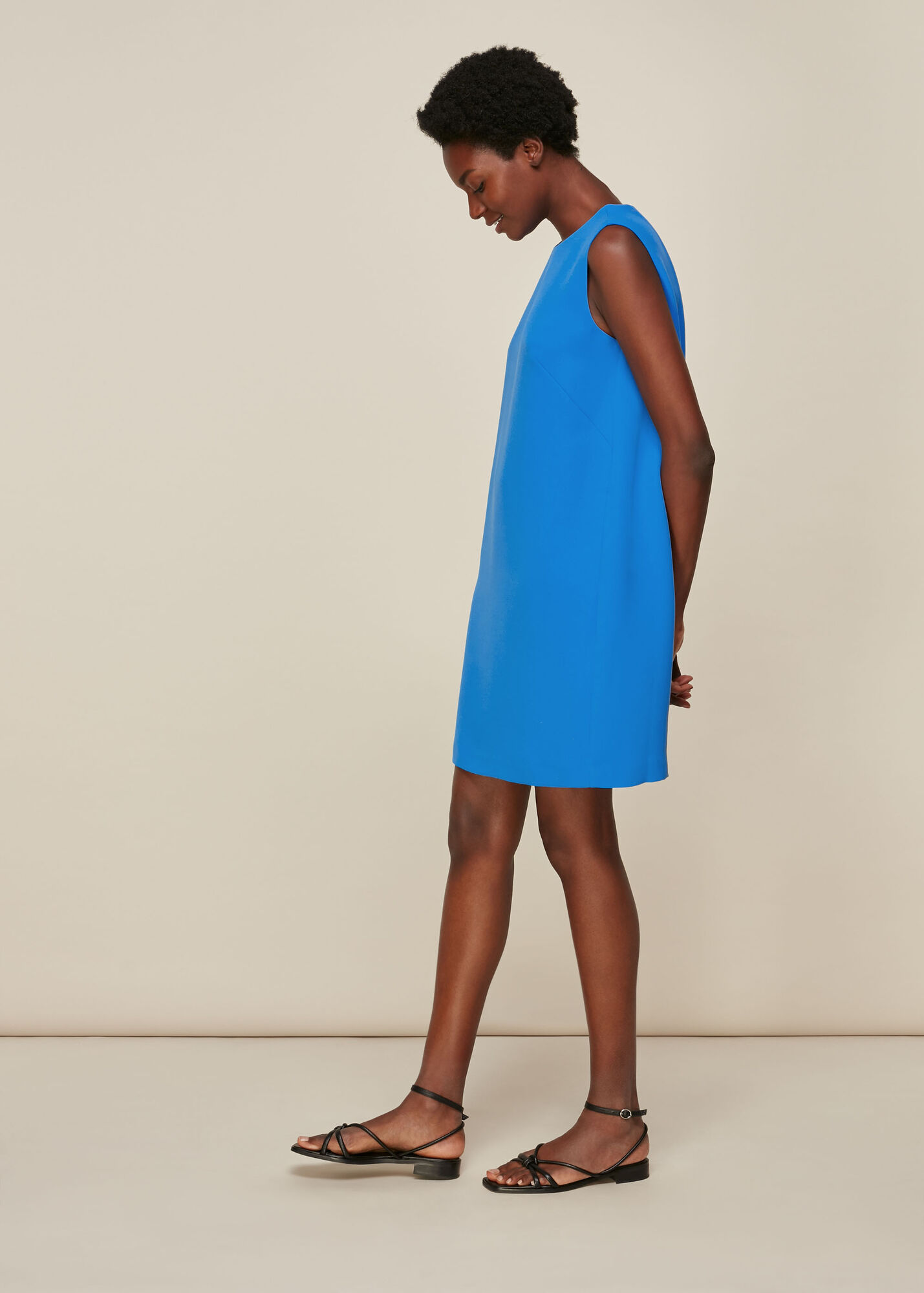 Blue Cocoon Crepe Dress | WHISTLES