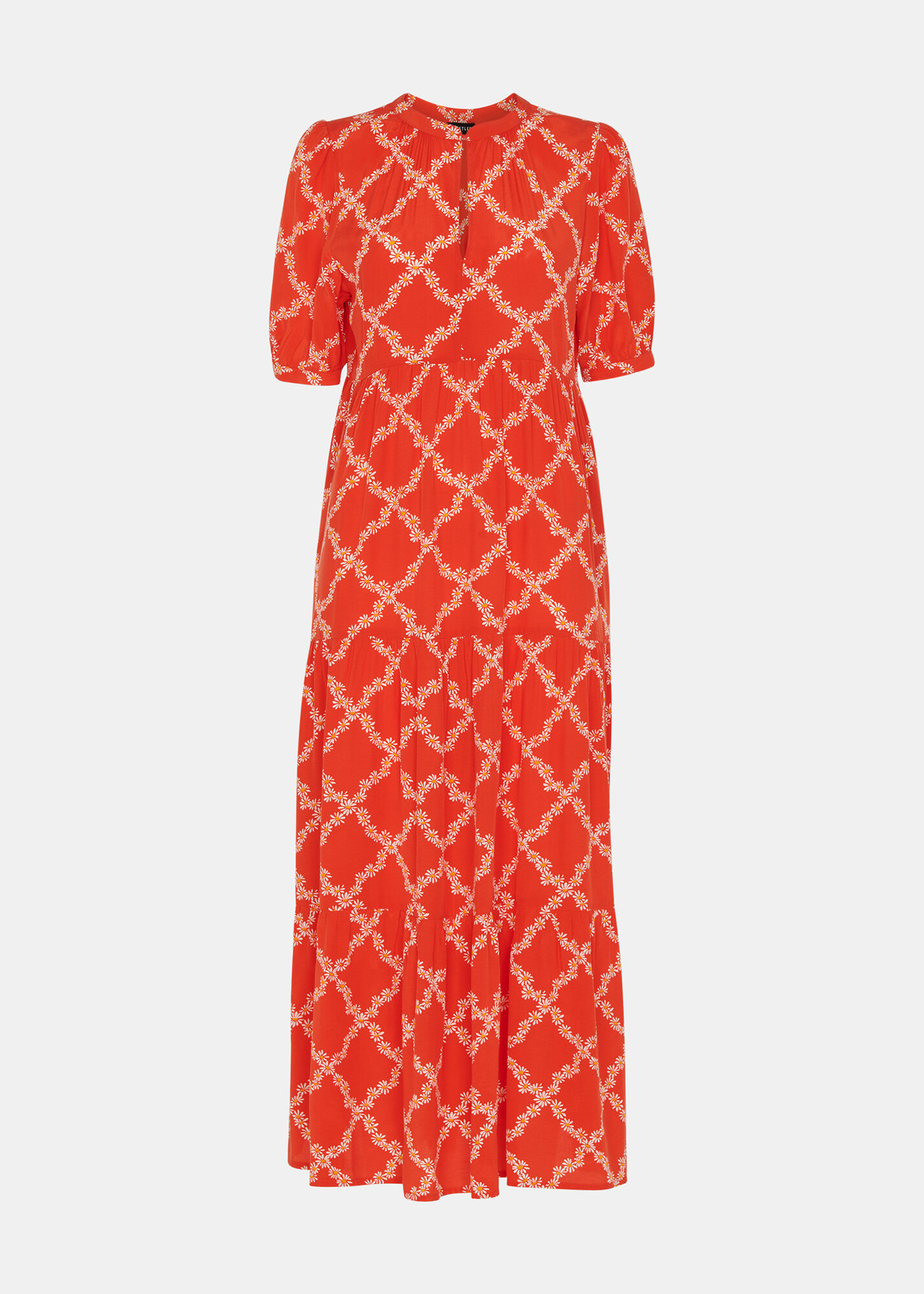 Red/Multi Daisy Trellis Trapeze Dress | WHISTLES | Whistles UK