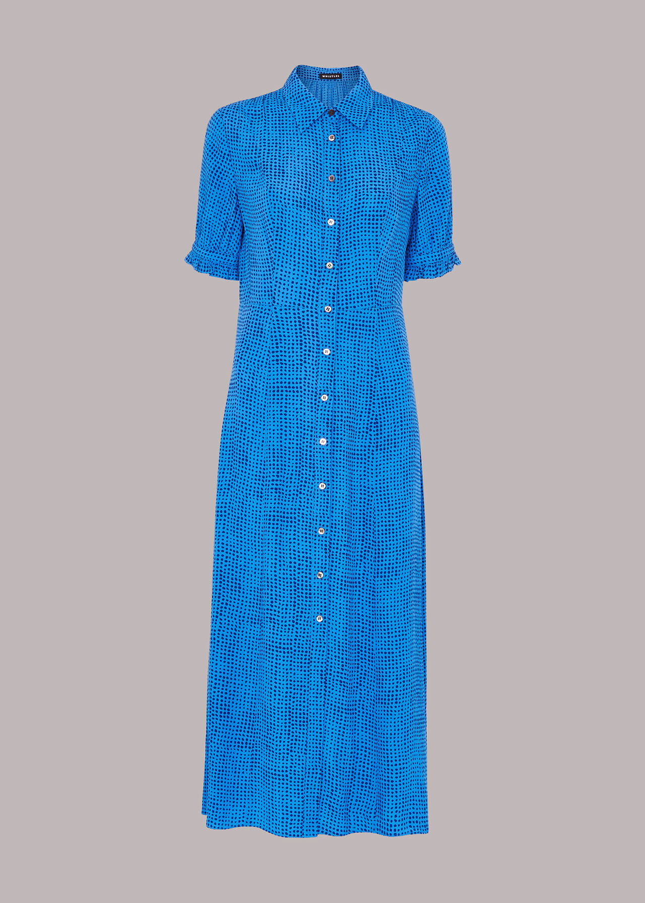 Blue/Multi Peri Spotted Check Shirt Dress | WHISTLES