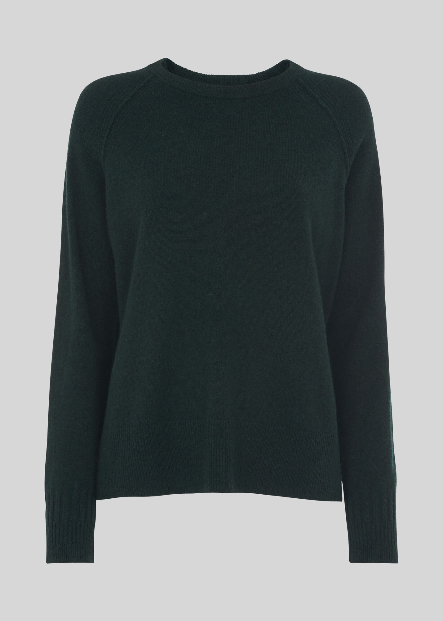 Dark Green Cashmere Crew Neck Knit | WHISTLES | Whistles UK