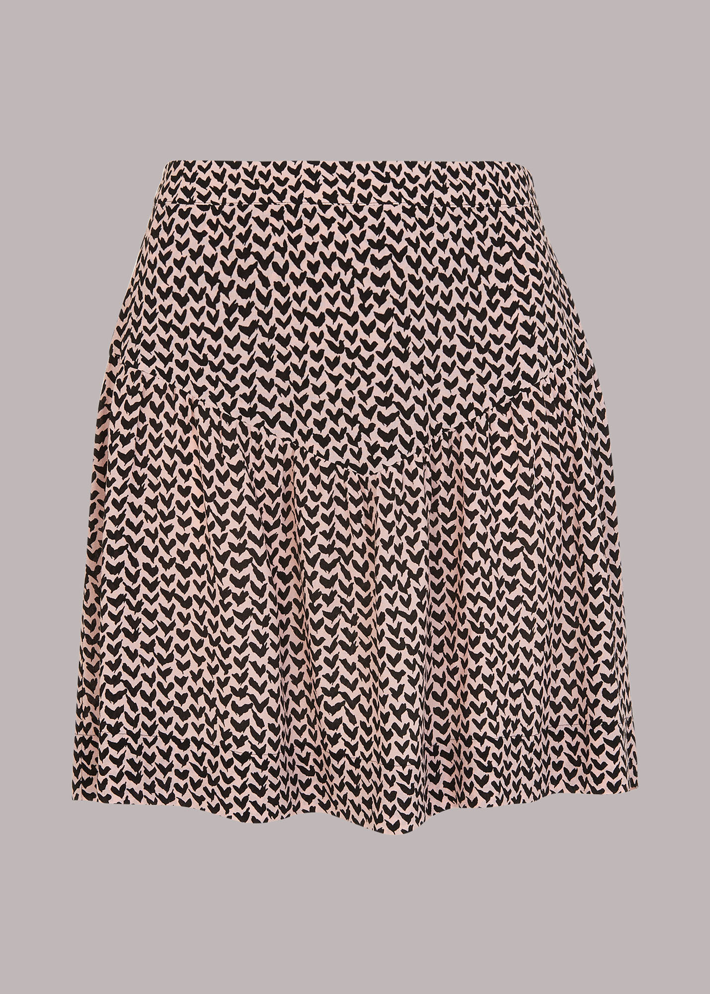 Multicolour Abstract Heart Flippy Skirt | WHISTLES